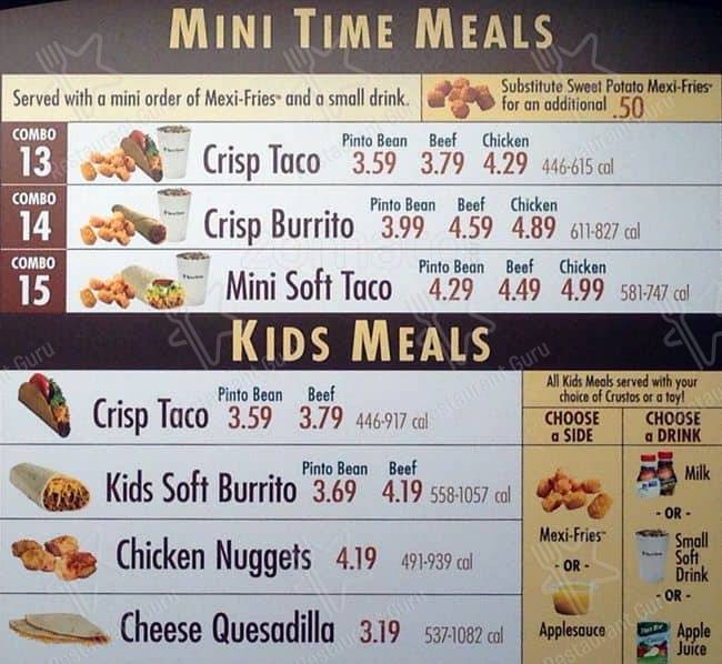 Menu at Taco Time NW restaurant, Puyallup, Meridian E