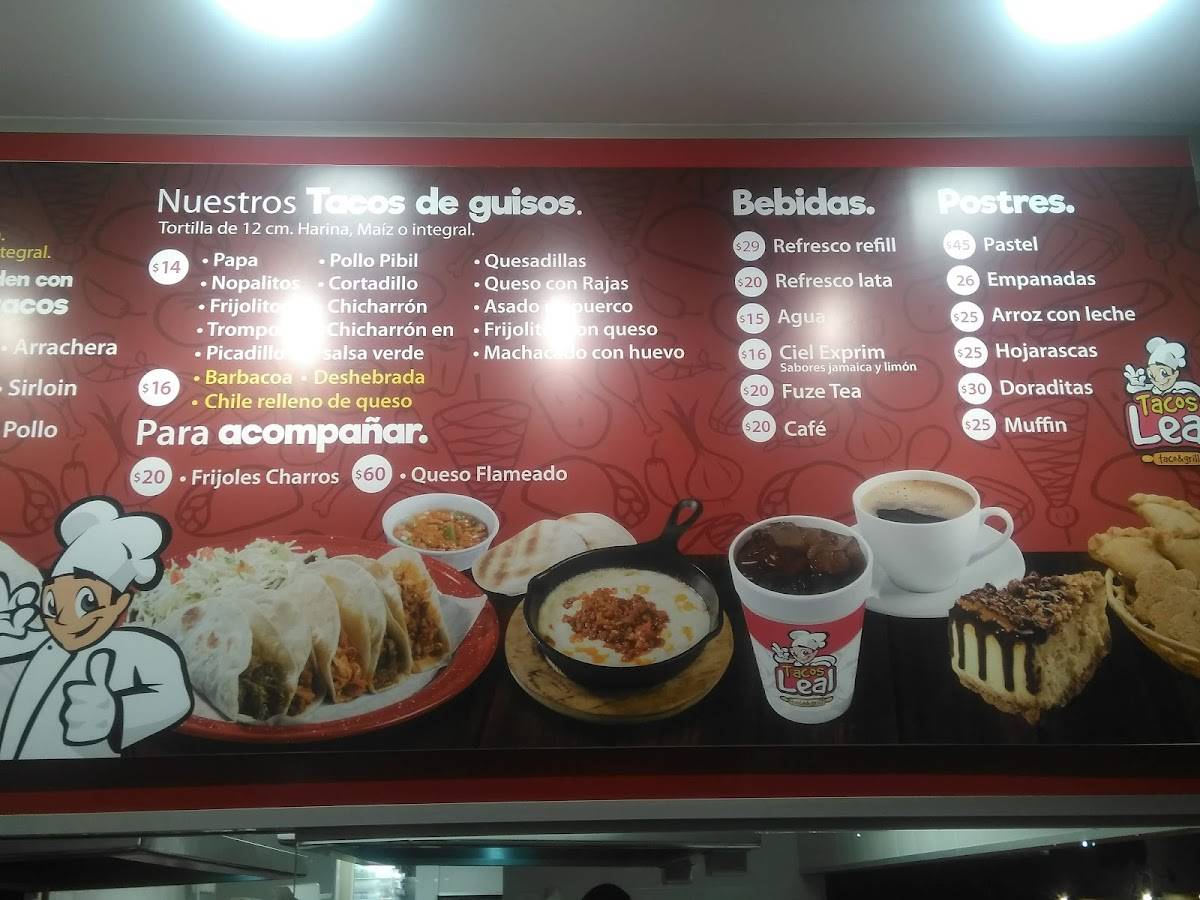 Carta del restaurante Tacos Leal Lindavista, Guadalupe, Av. Miguel ...