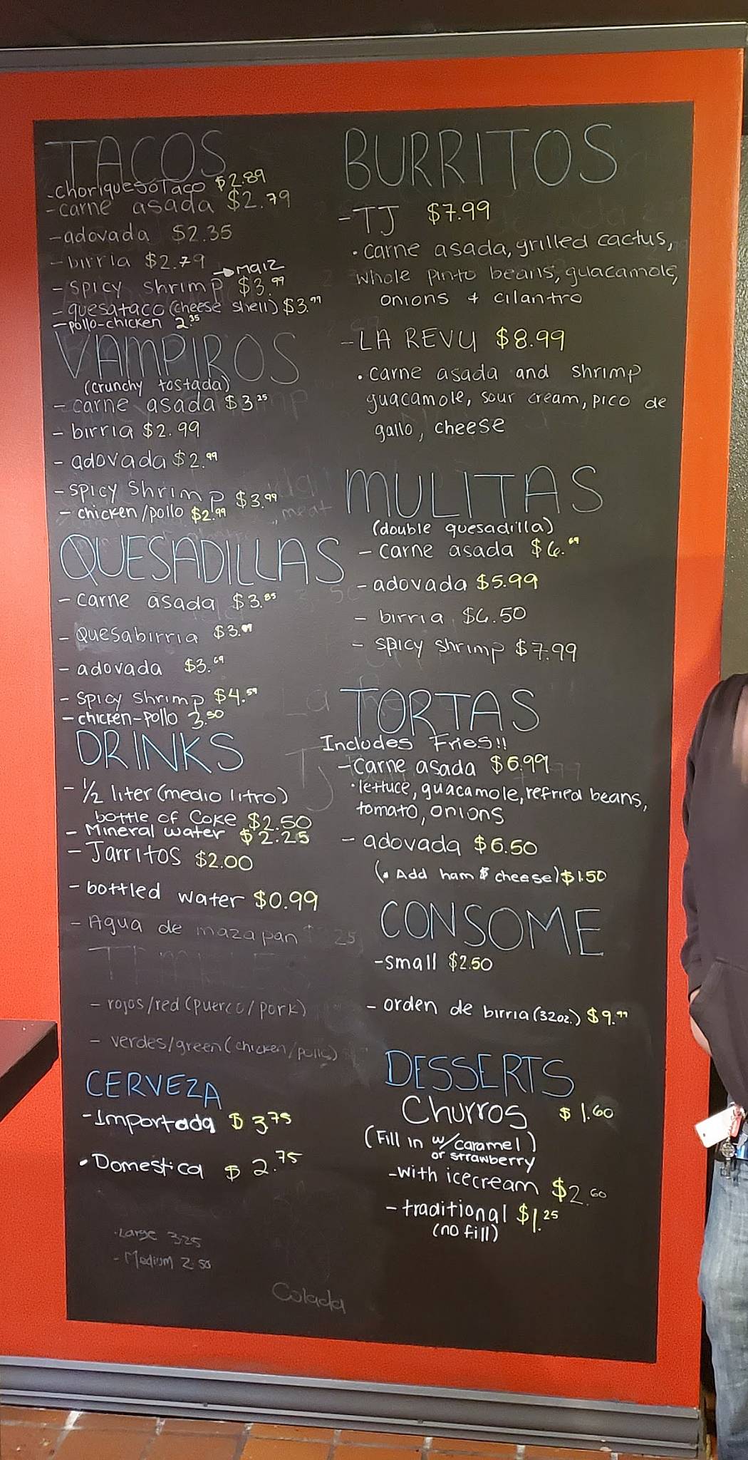 Menu at Tacos tj 664 restaurant, Wichita