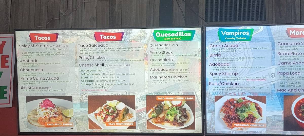Menu at Tacos tj 664 restaurant, Wichita