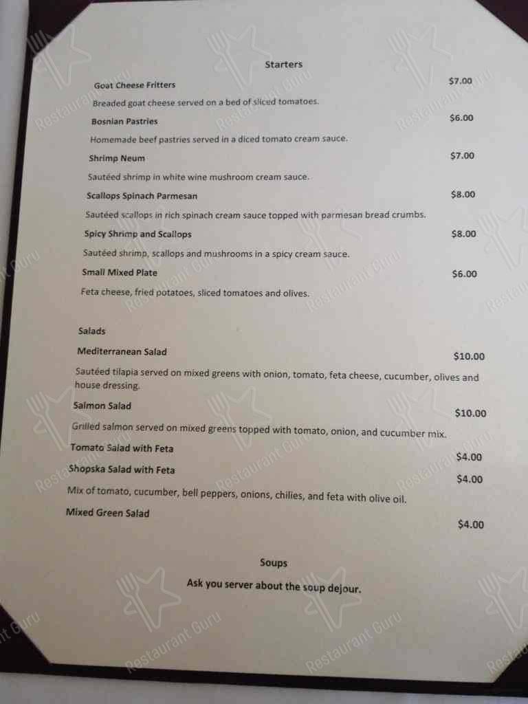Menu at Taft Street Restaurant & Bar, St. Louis