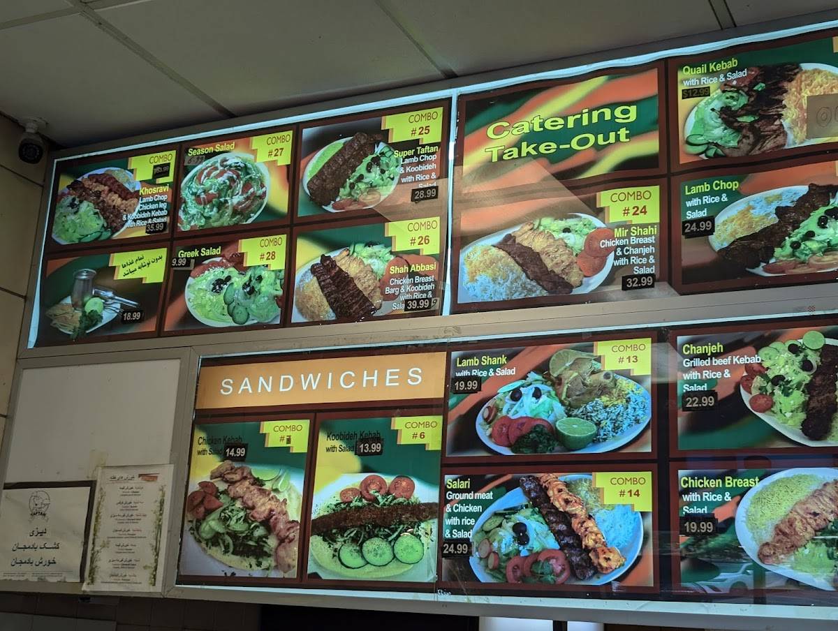 Menu at Taftan Kebab restaurant, Richmond Hill, Yonge St