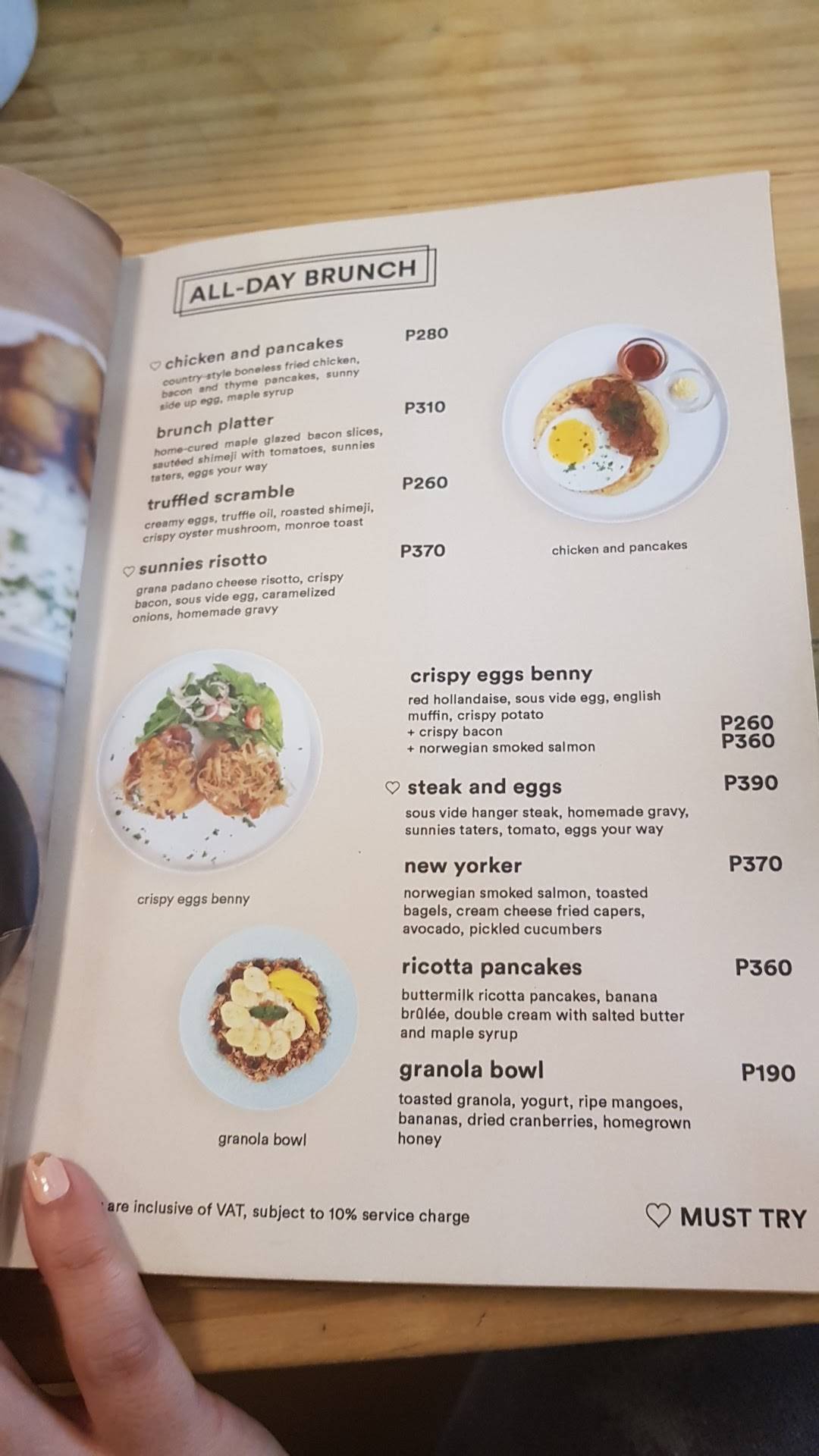 Menu at Sunnies Cafe, Taguig, H322+76V