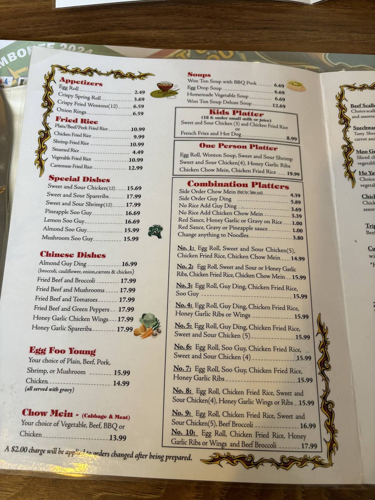 Menu at Tai Sun Restaurant, Gander
