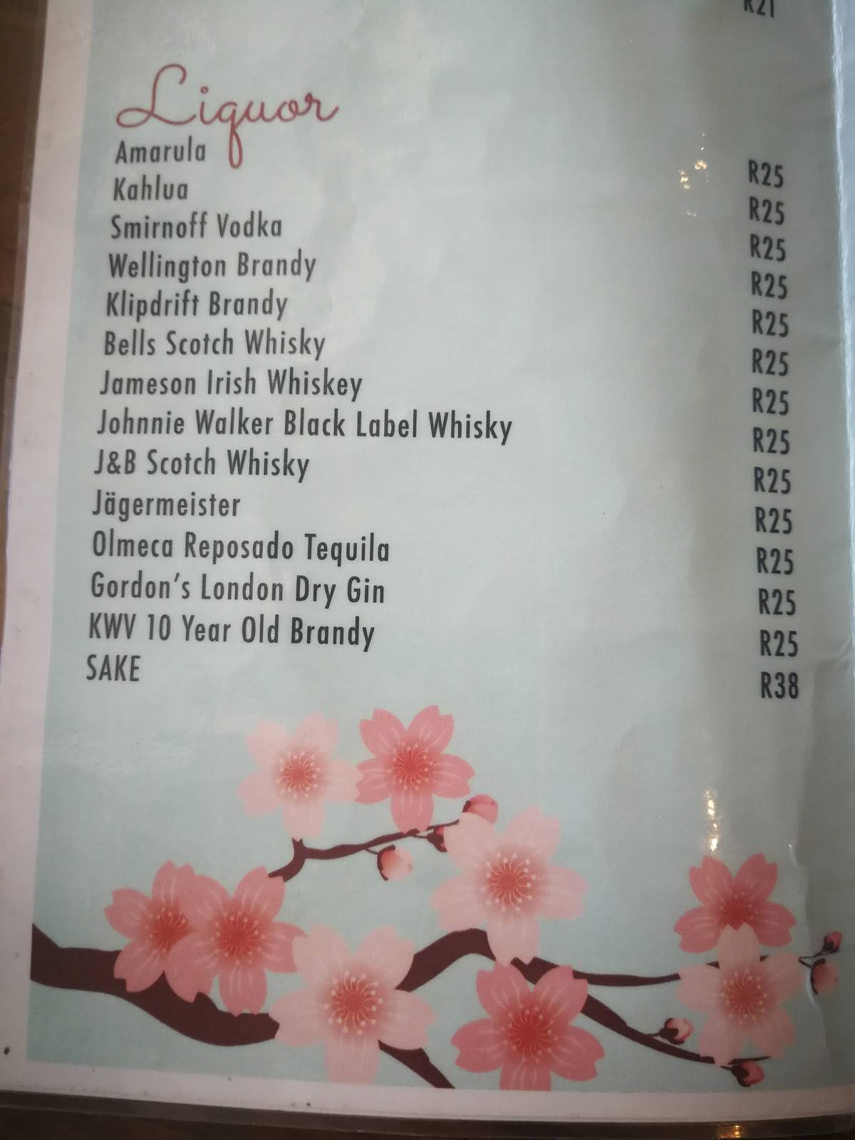 Menu at Tai shan Restaurant, Cape Town, 48 2nd Ave