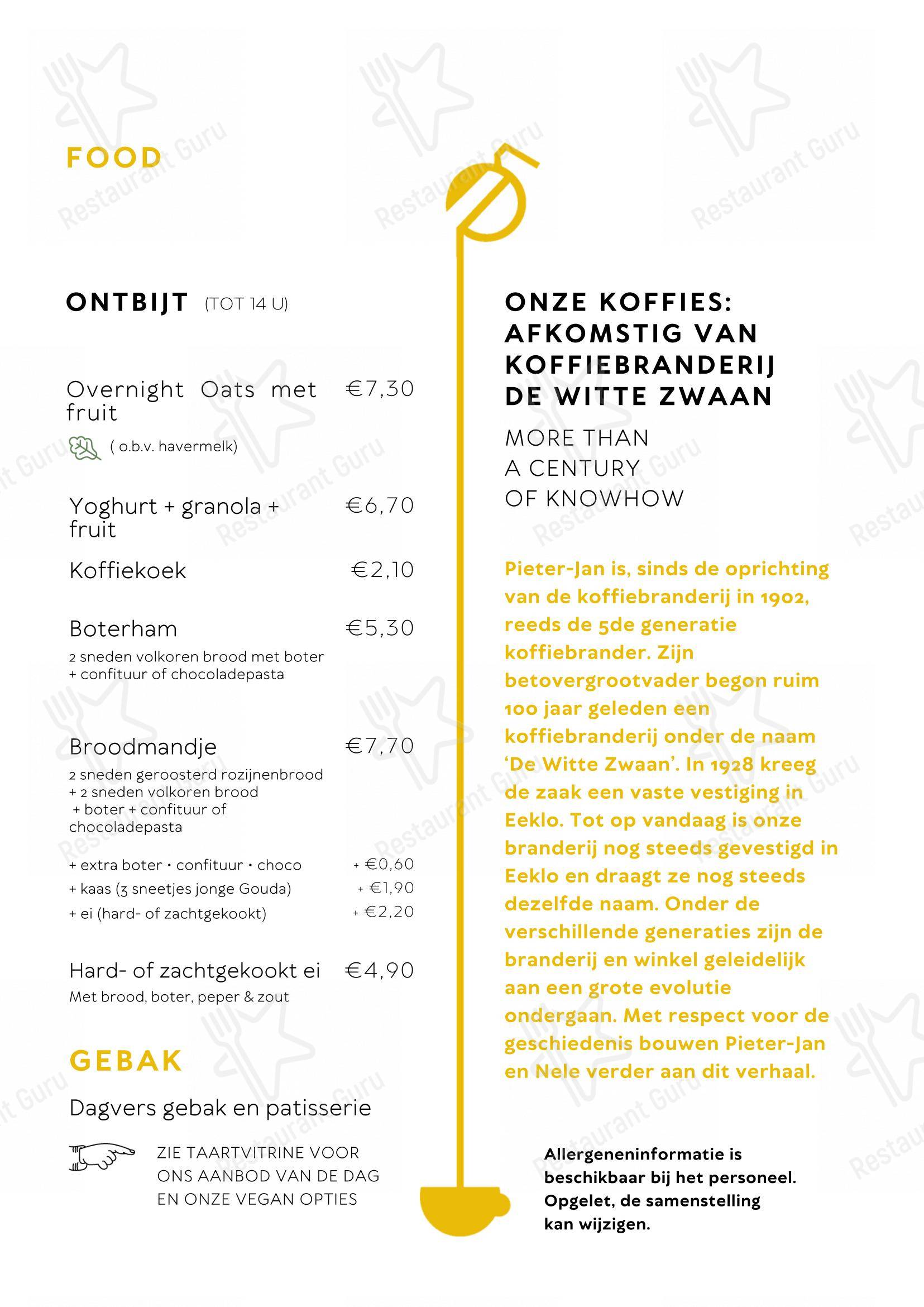 Menu at Take Five Espresso, Ghent