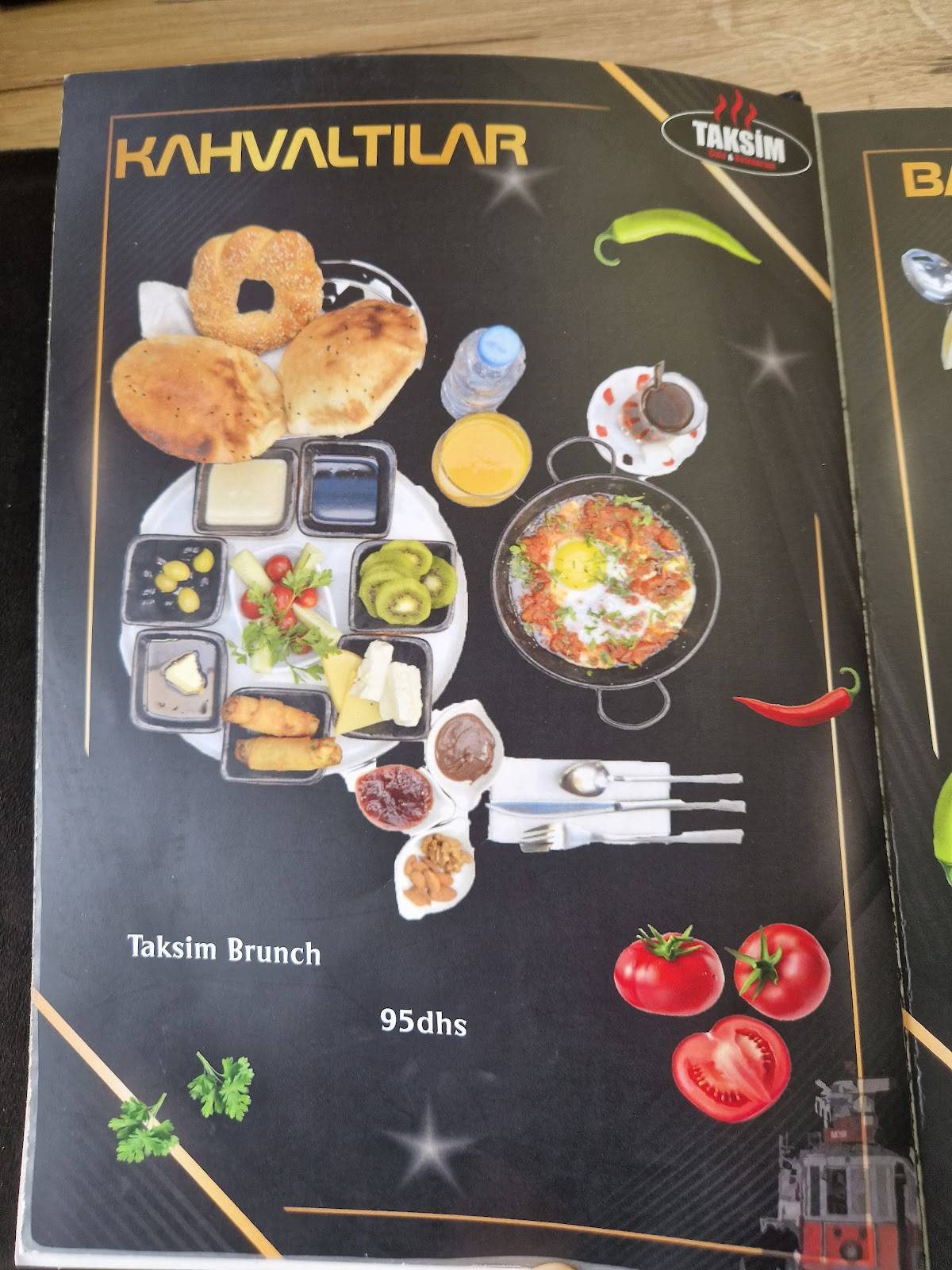 Menu au Taksim : Café & Restaurant, Nador