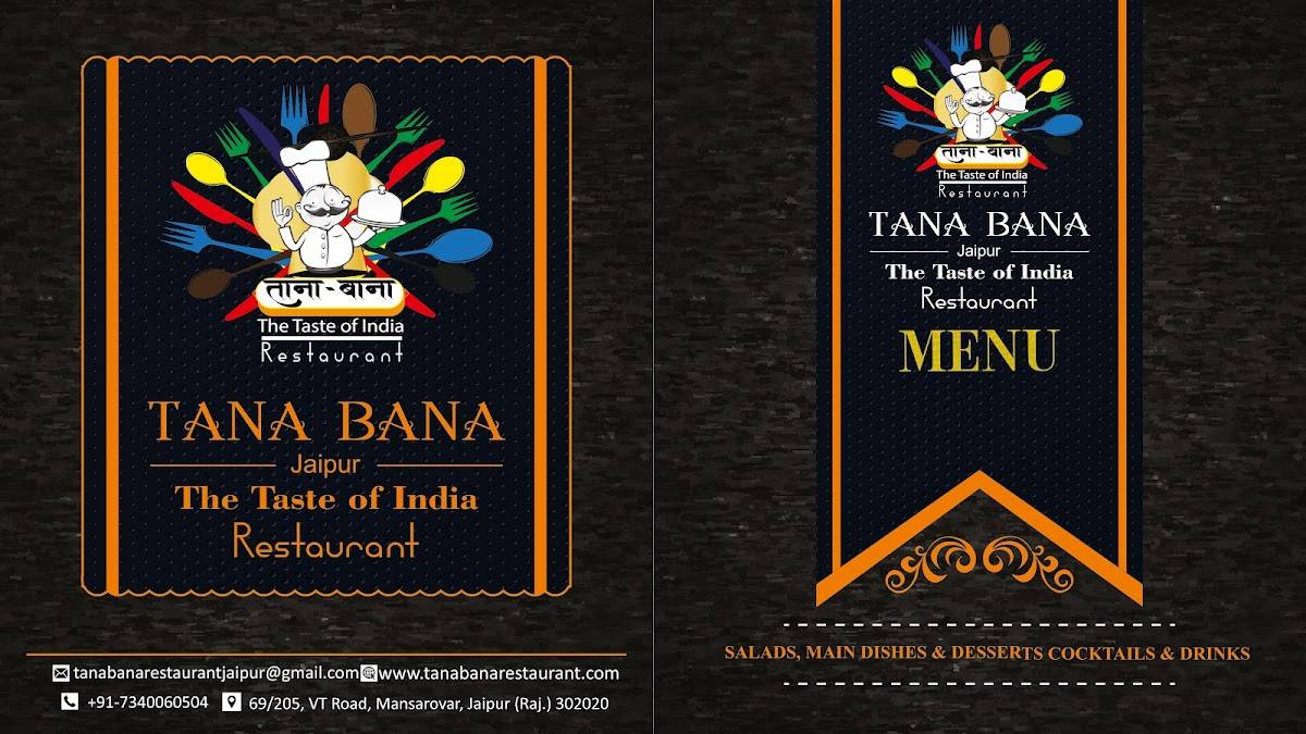 Menu at Tana Bana, Jaipur