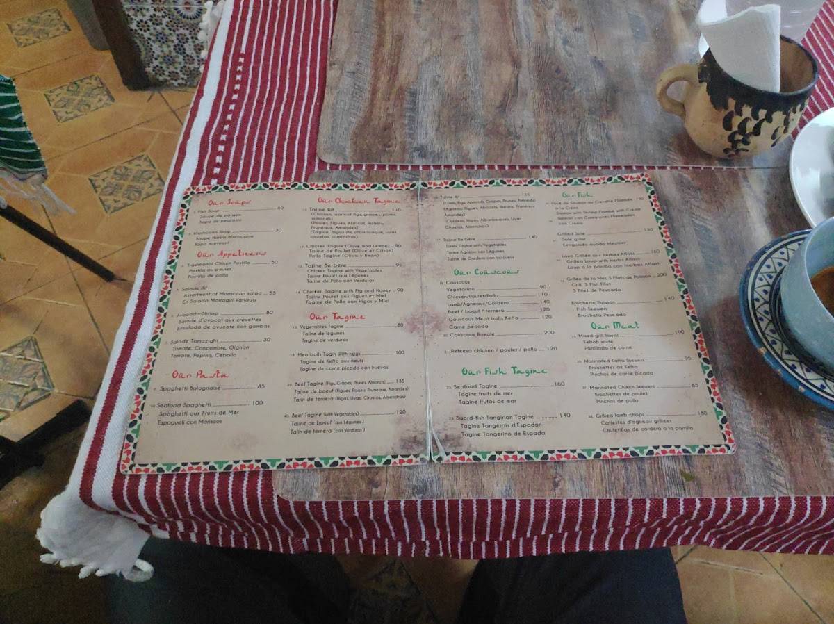Menu au Restaurant KEBDANI, Tanger