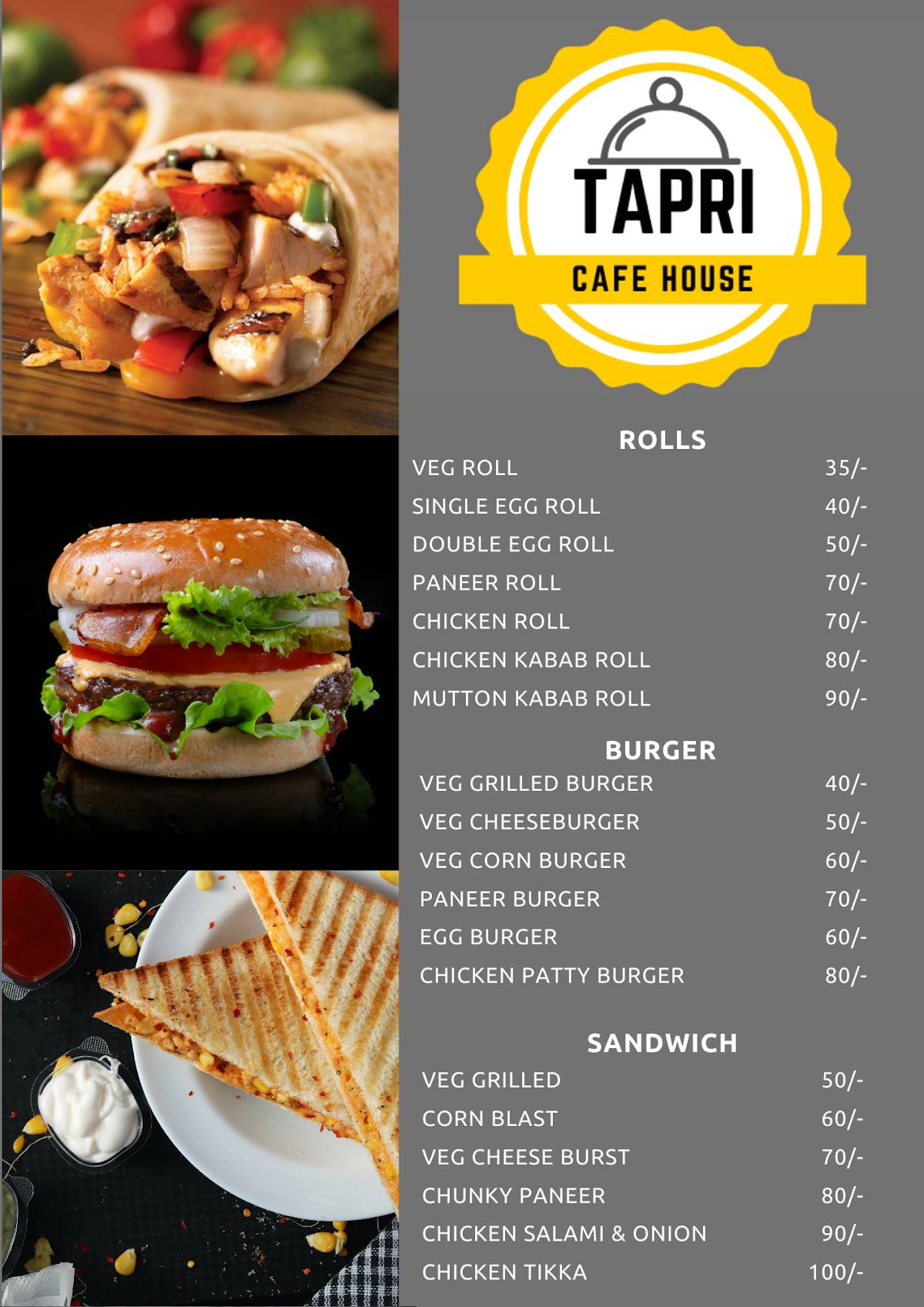 Menu at Tapri Cafe House, Noida, 132