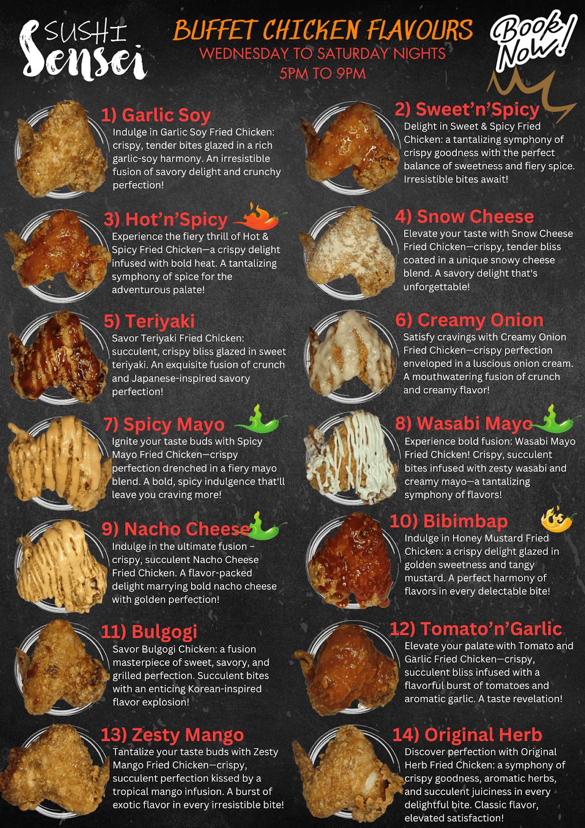 Menu at Sushi Sensei restaurant, Taringa