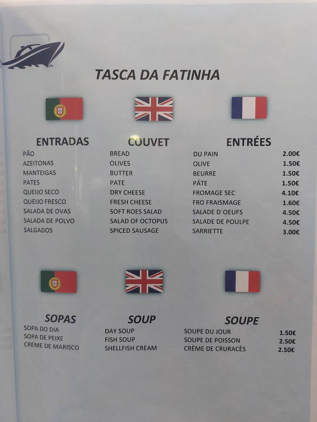 Menu em Tasca da Fatinha restaurante, Setúbal