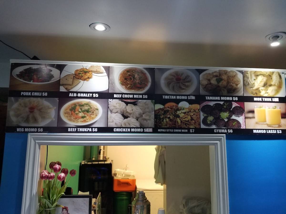 Menu at Tashi Delek Cafe, Toronto