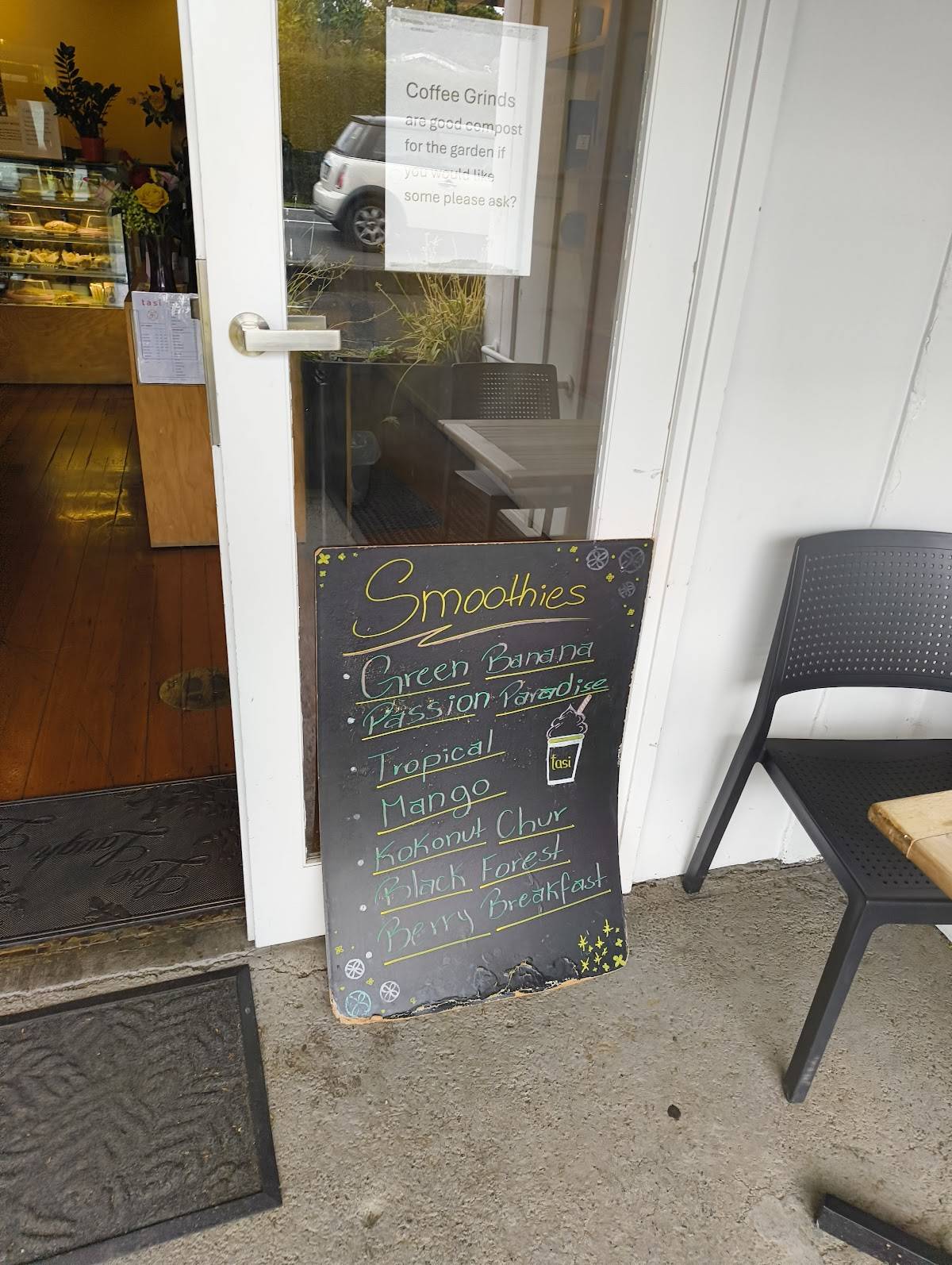 Carta de Tasi cafe, Auckland