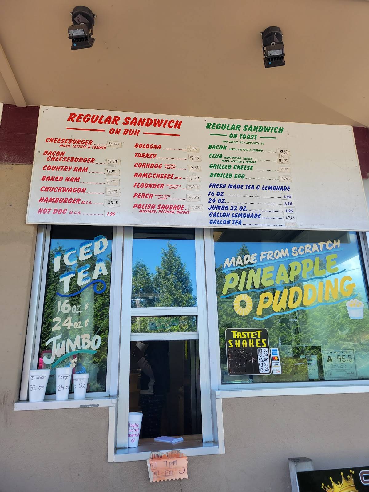 Menu at Taste-T-Drive-In restaurant, Shelby