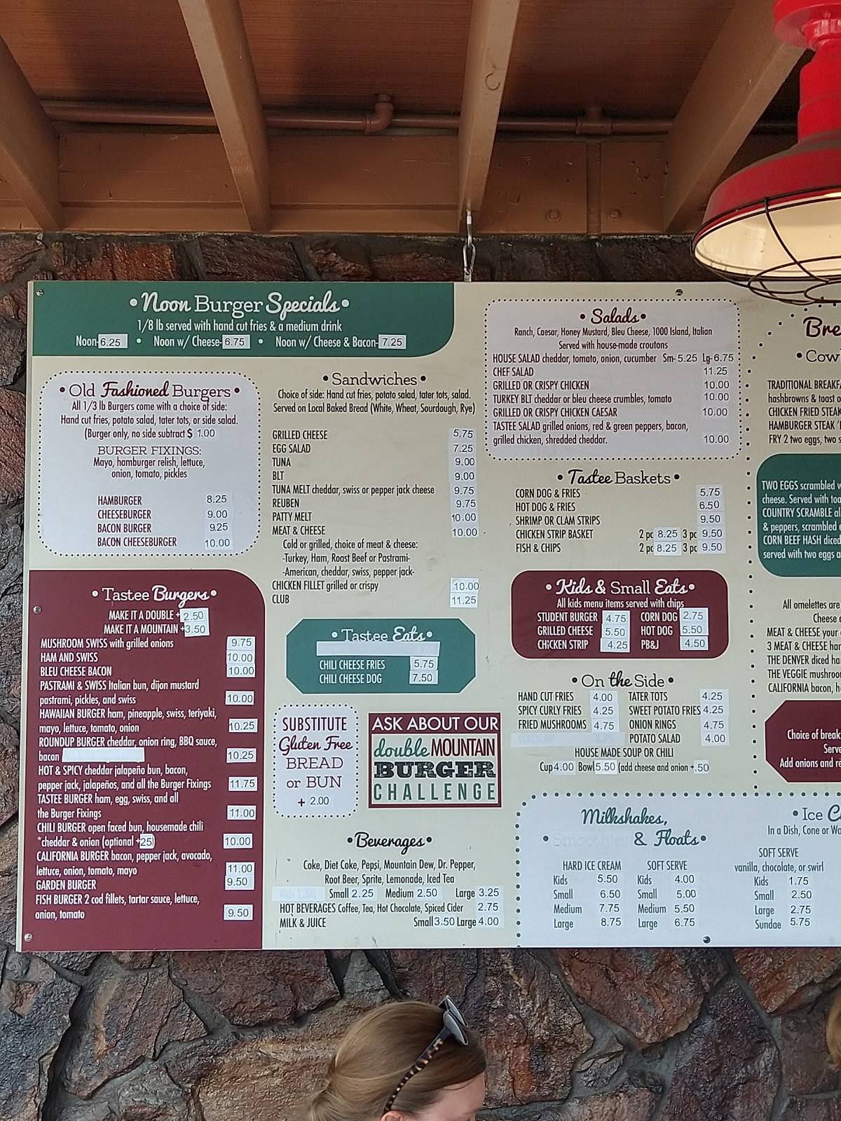 Menu at Tastee Treet restaurant, Prineville