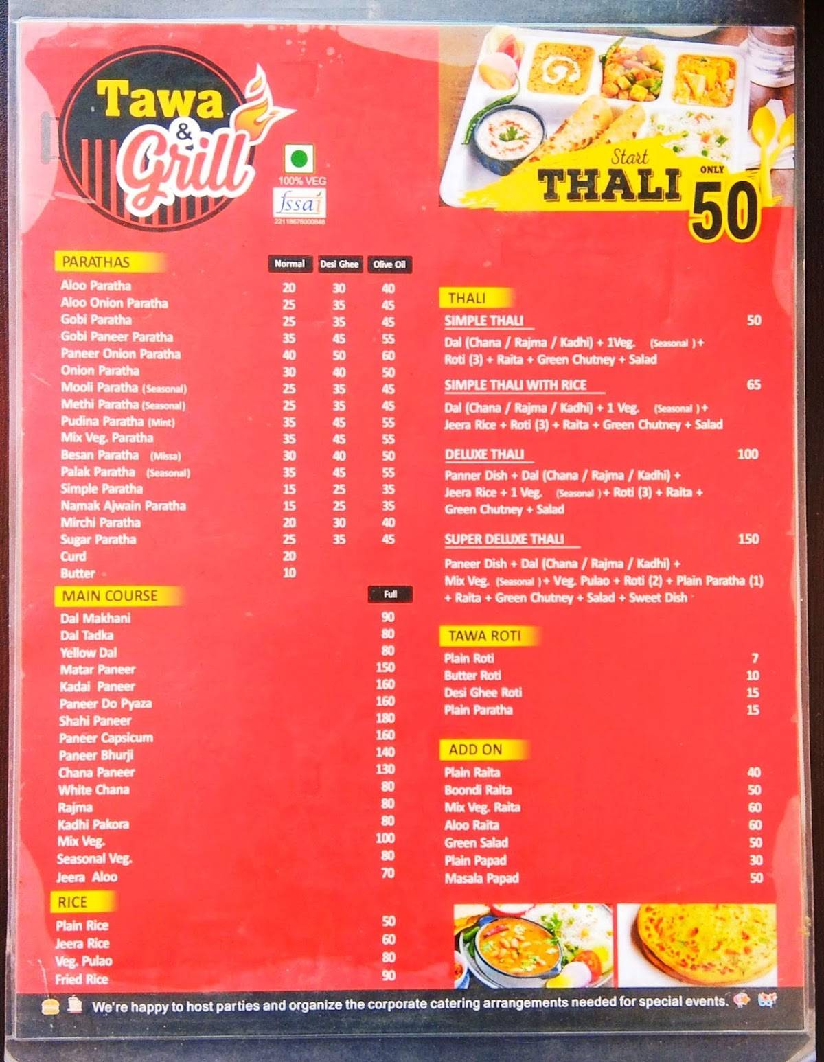 Menu at Tawa & Grill (Tiffin), Sahibzada Ajit Singh Nagar, Booth 145