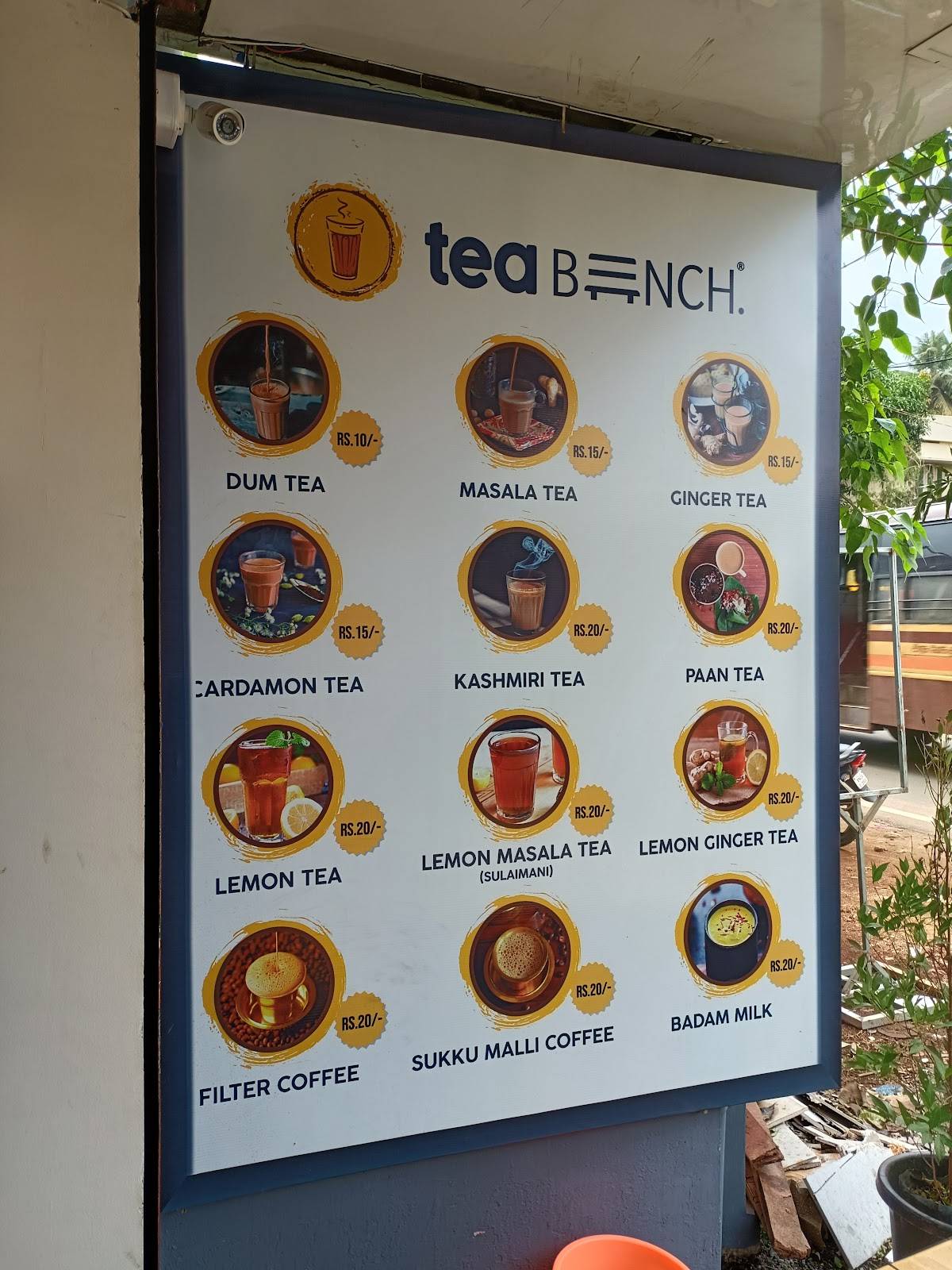 Menu at Tea Bench, Marthandam