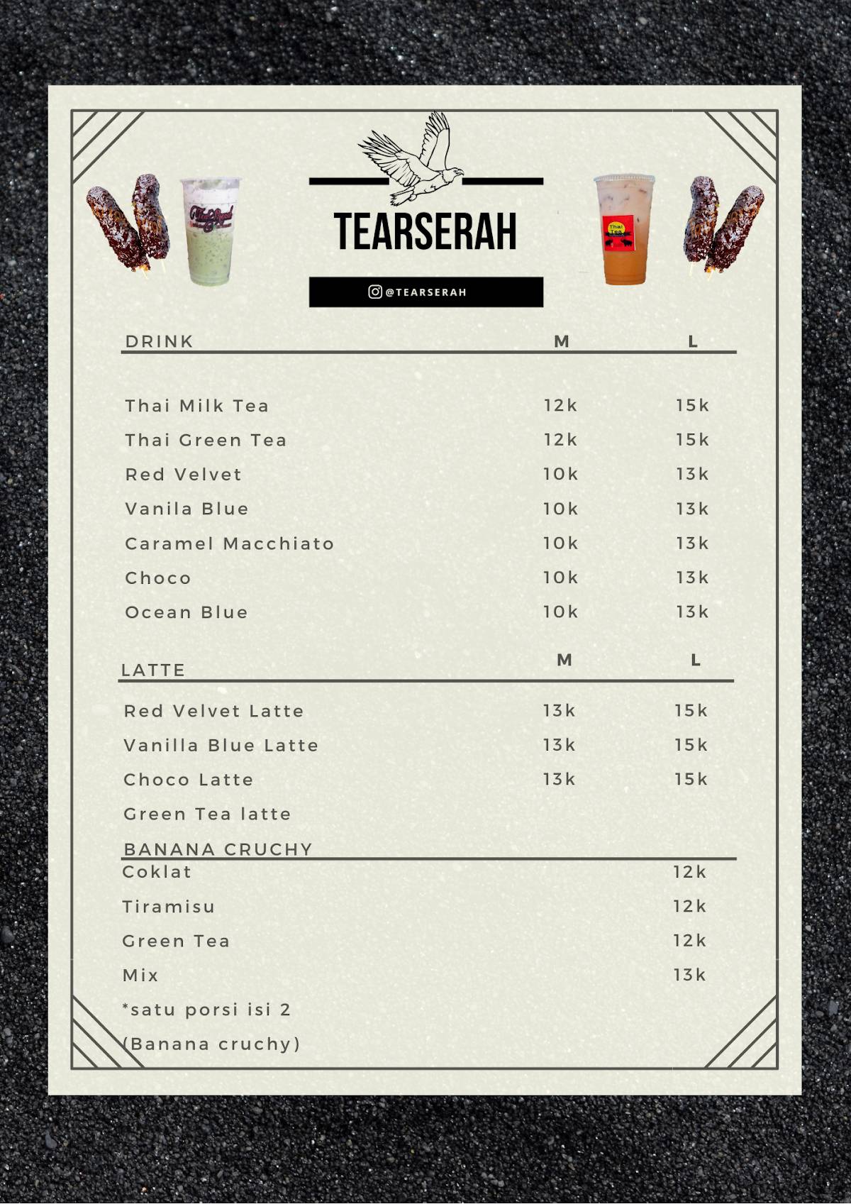 Menu at TeaRserah Citra Raya, Cikupa