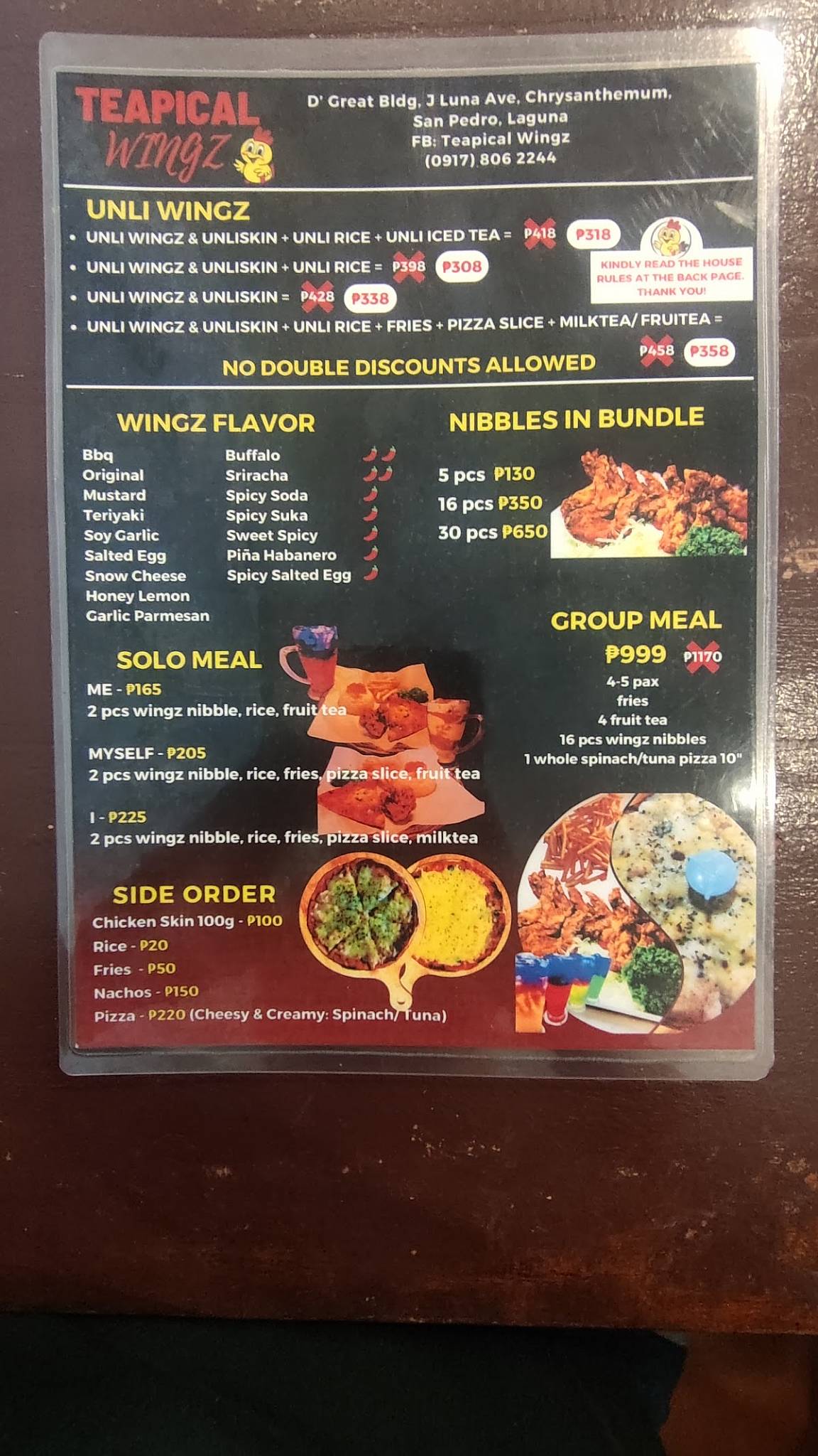 Menu at Teapical Wingz restaurant, San Pedro, Chrysanthemum D
