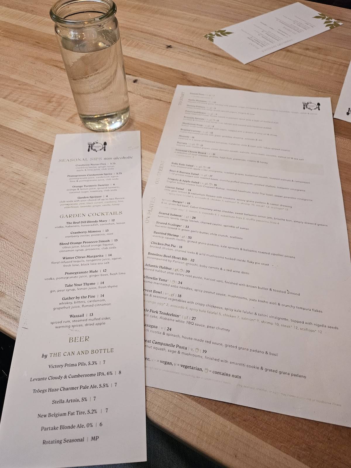 Menu at Terrain Cafe, Doylestown
