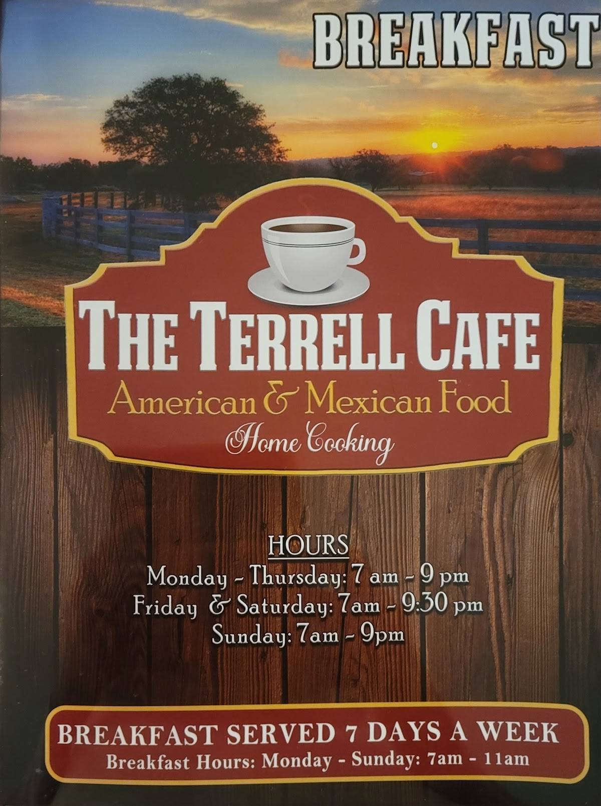 Menu at Terrell Cafe, Terrell, 801 E Moore Ave