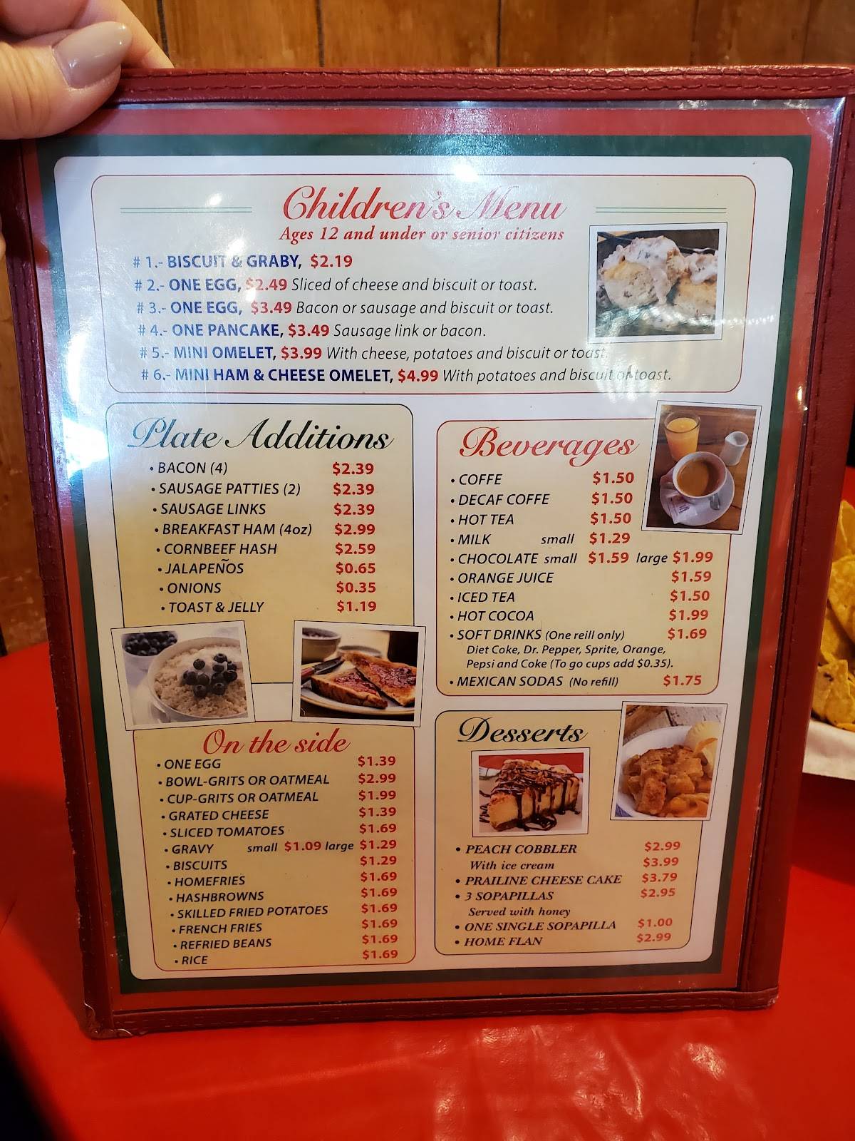 Menu at Terrell Cafe, Terrell, 801 E Moore Ave