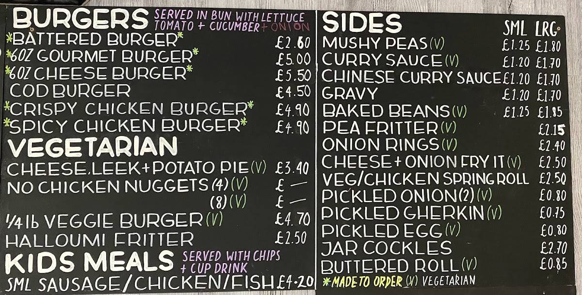 Menu at Tetbury Fish & Chips restaurant, Tetbury