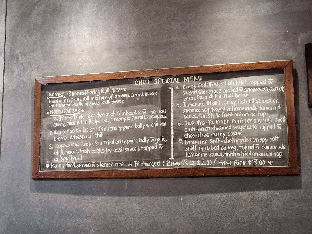 Menu at Thai Break restaurant, Macquarie Park