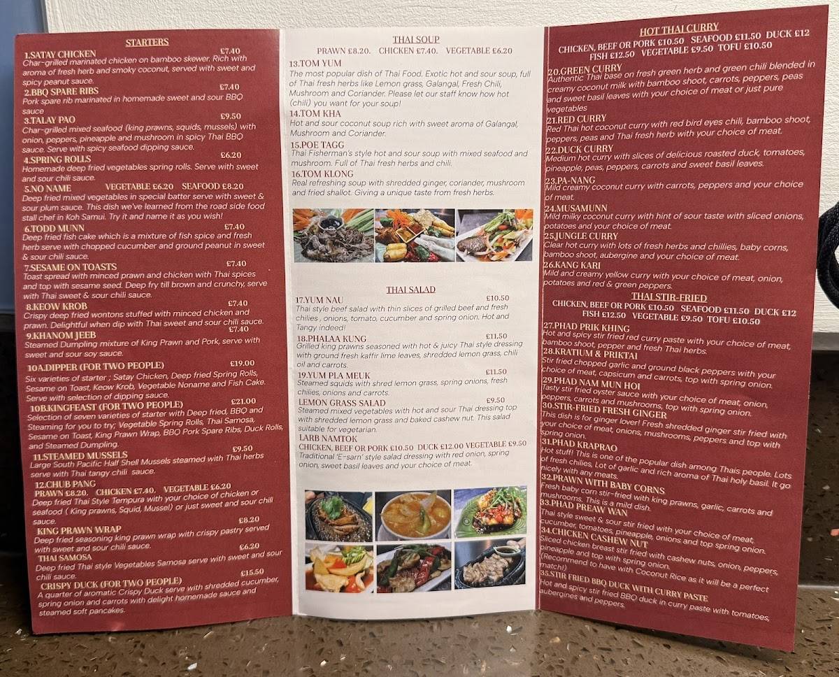 Menu at Thai Four Two Restaurant, Rochester