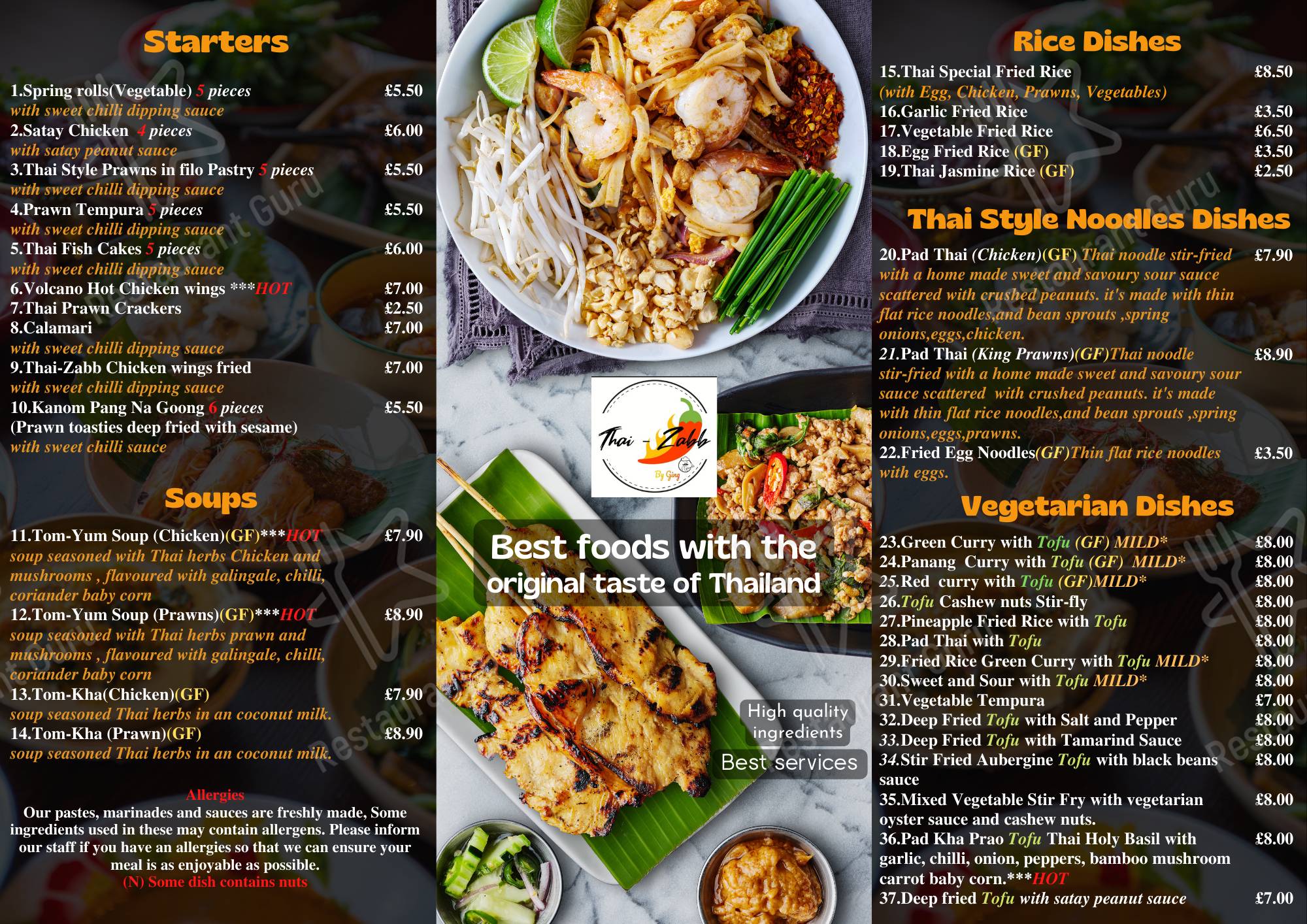 Menu at Thai-Zabb By Ging restaurant, Saint Briavels