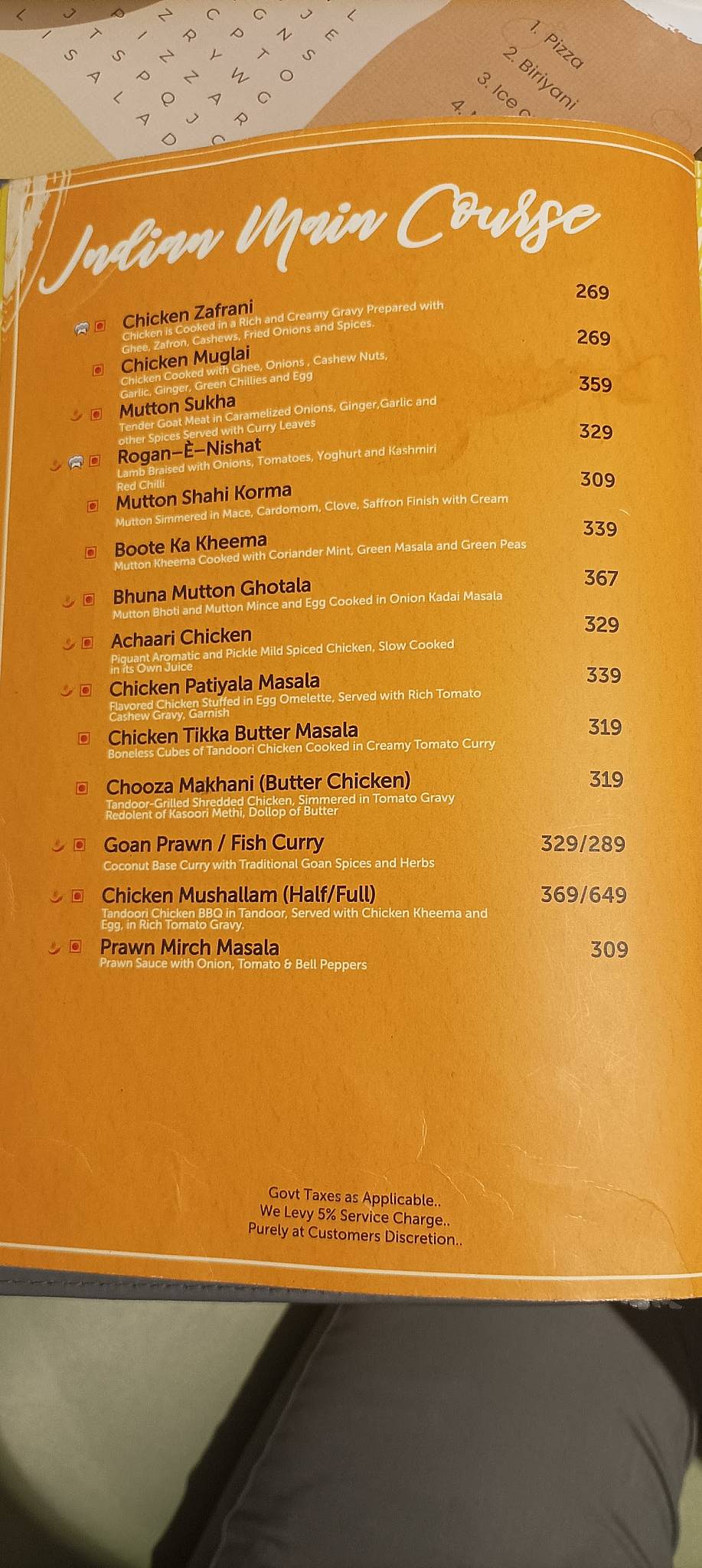 Menu at Thamboora Restaurant Trichy, Tiruchirappalli