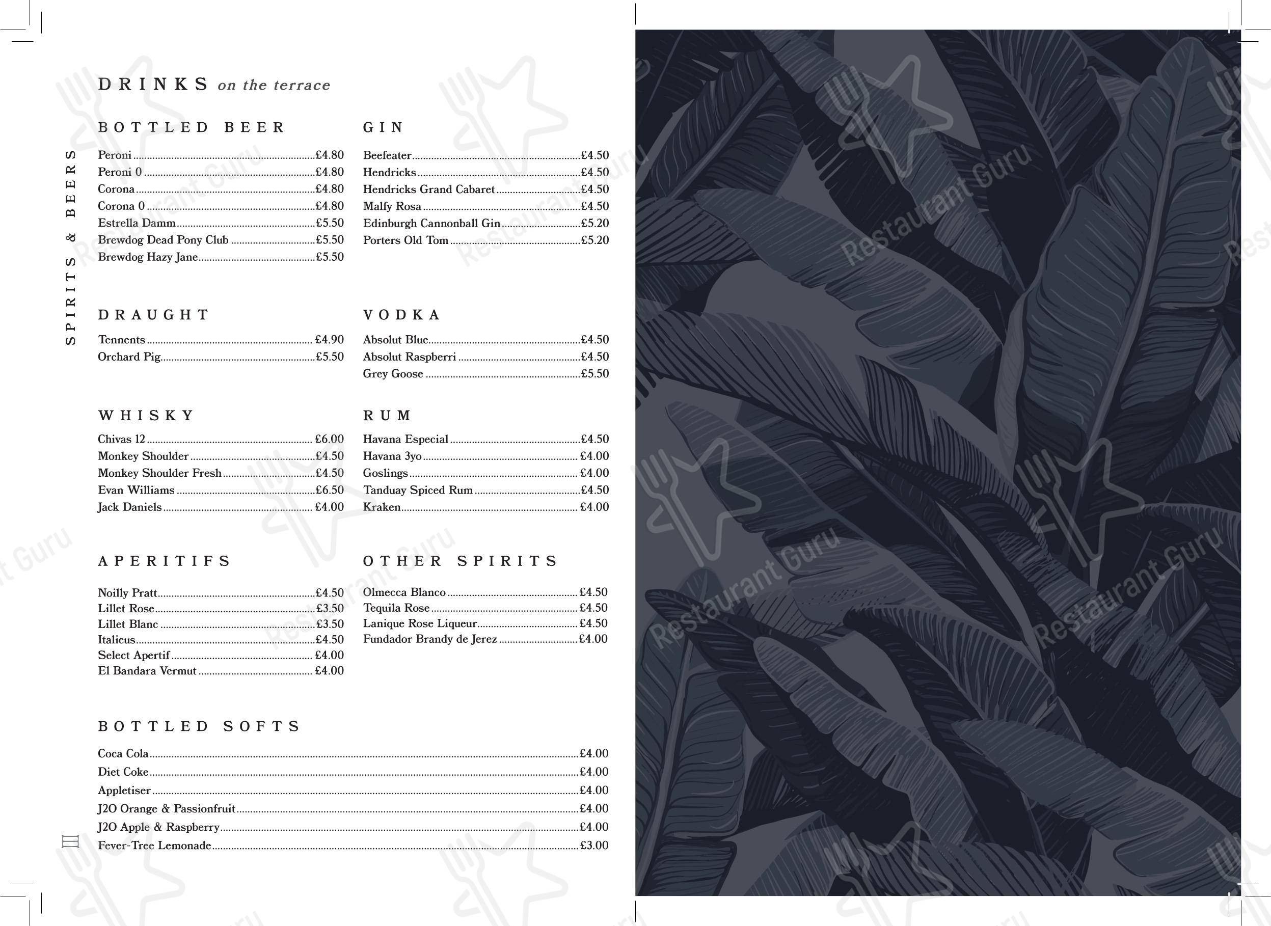 Menu at The Albyn restaurant, Aberdeen