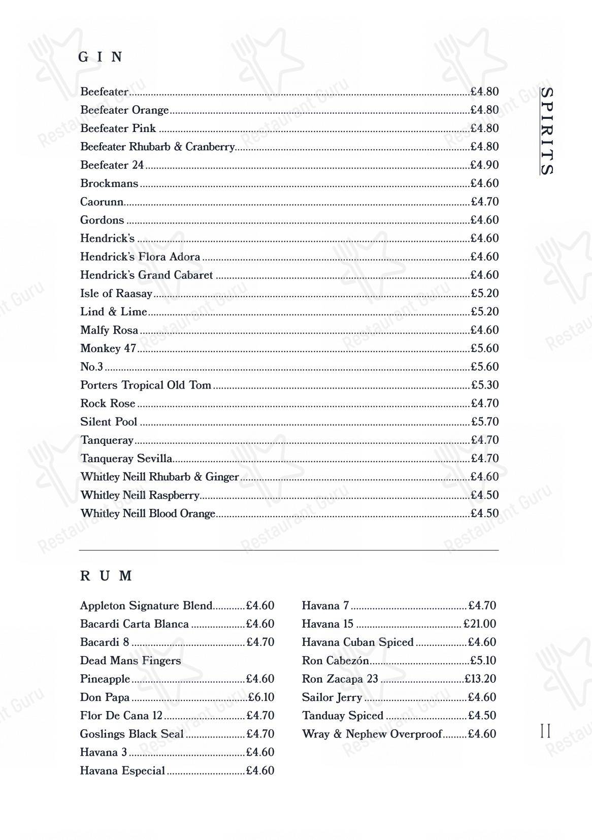 Menu at The Albyn restaurant, Aberdeen