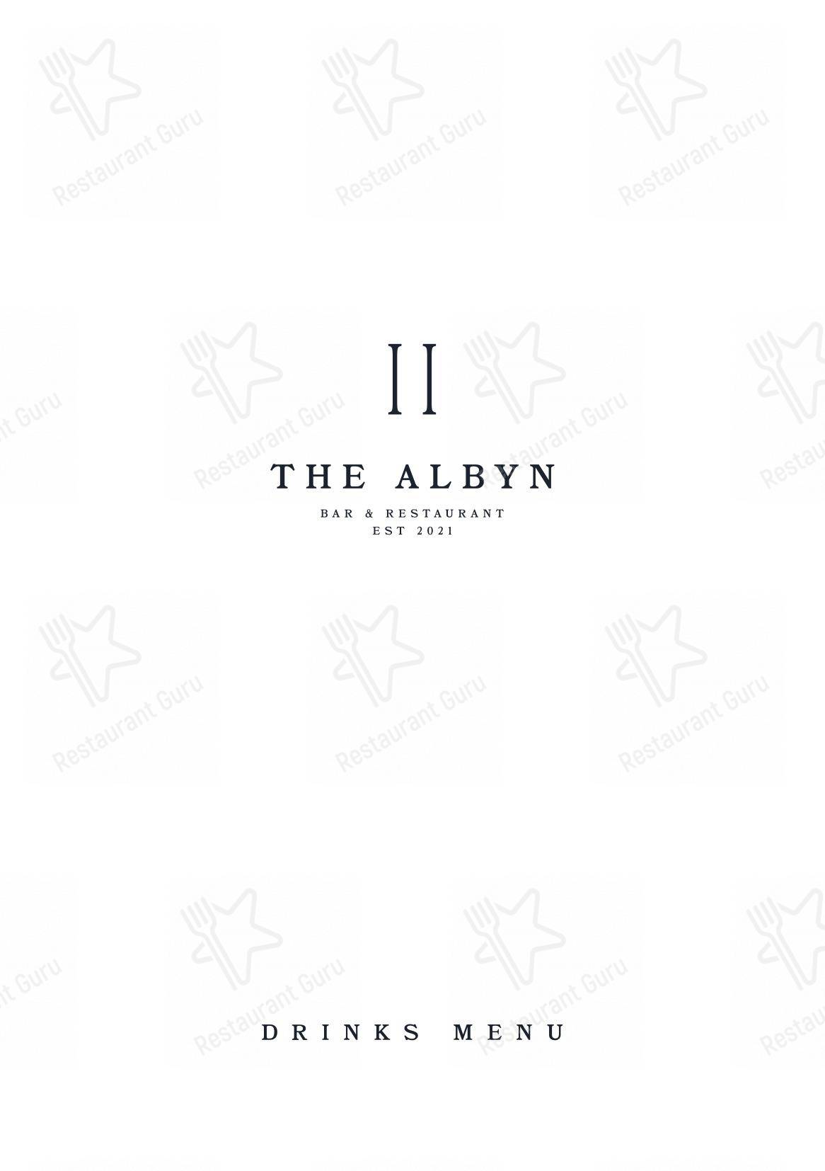 Menu at The Albyn restaurant, Aberdeen
