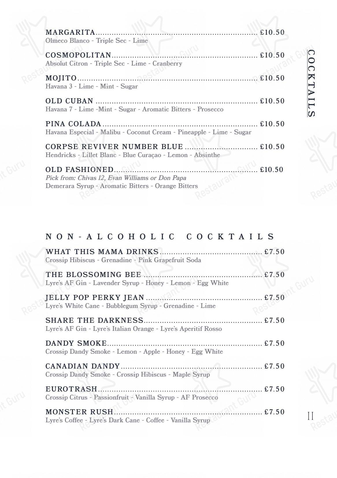 Menu at The Albyn restaurant, Aberdeen