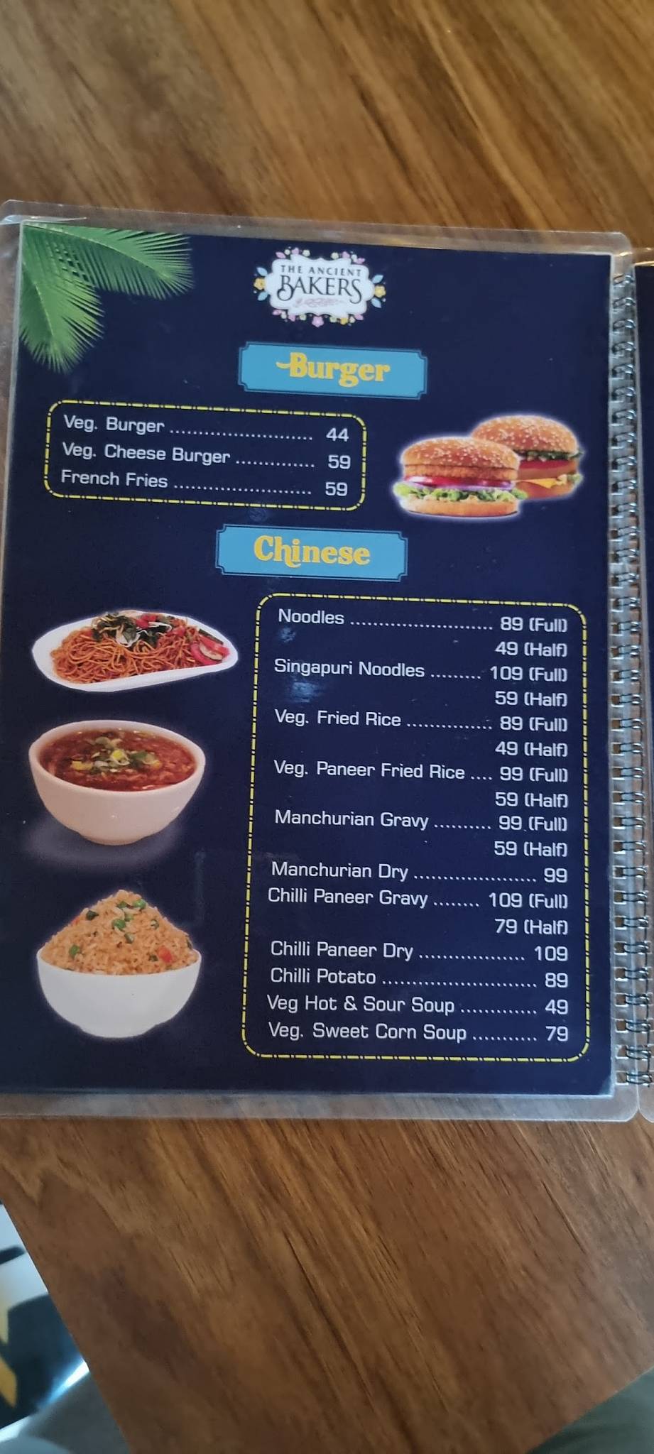 Menu at The Ancient Bakers, Kanpur