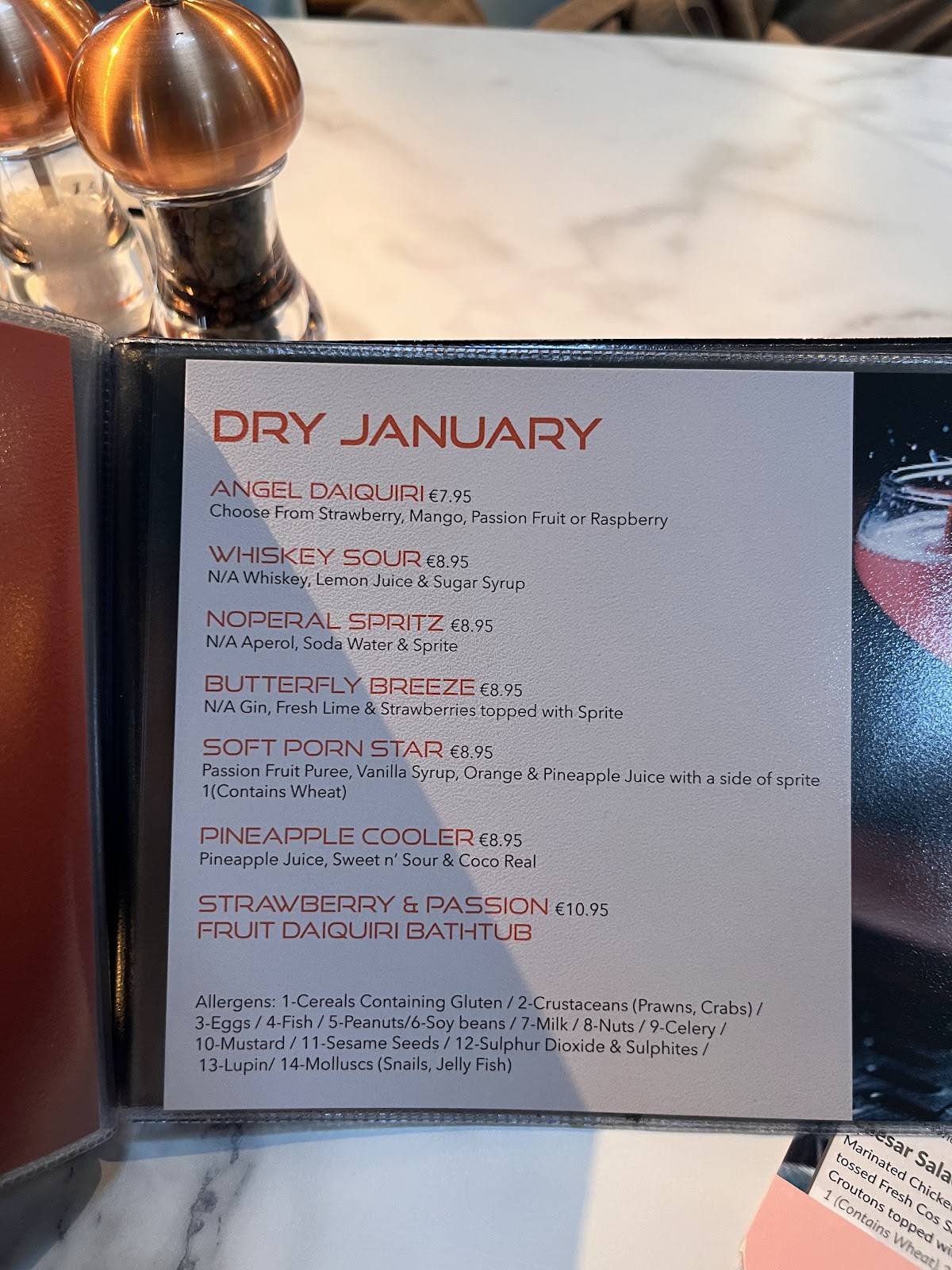 Menu at The Anvil Restaurant, Saggart