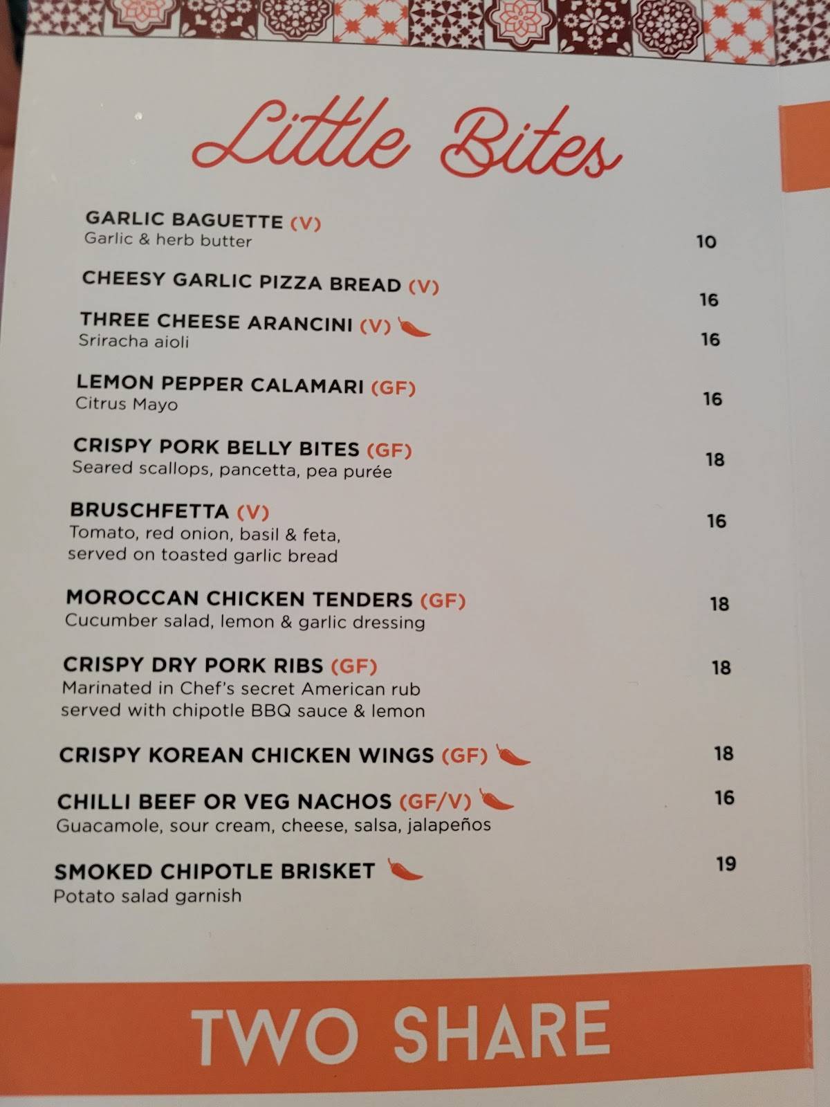 Menu at The Ashby Bar & Bistro, Ashby