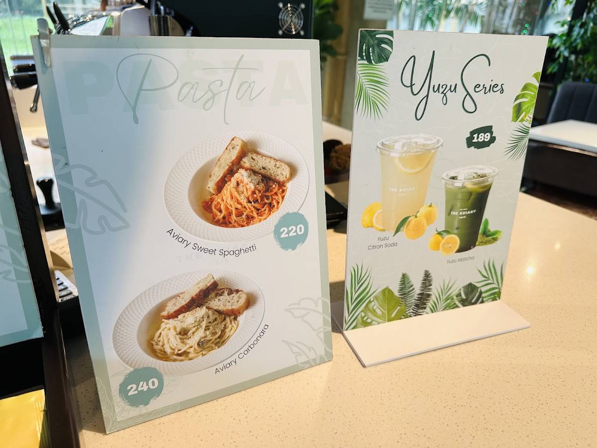 Carta de The Aviary Cafe, Manila