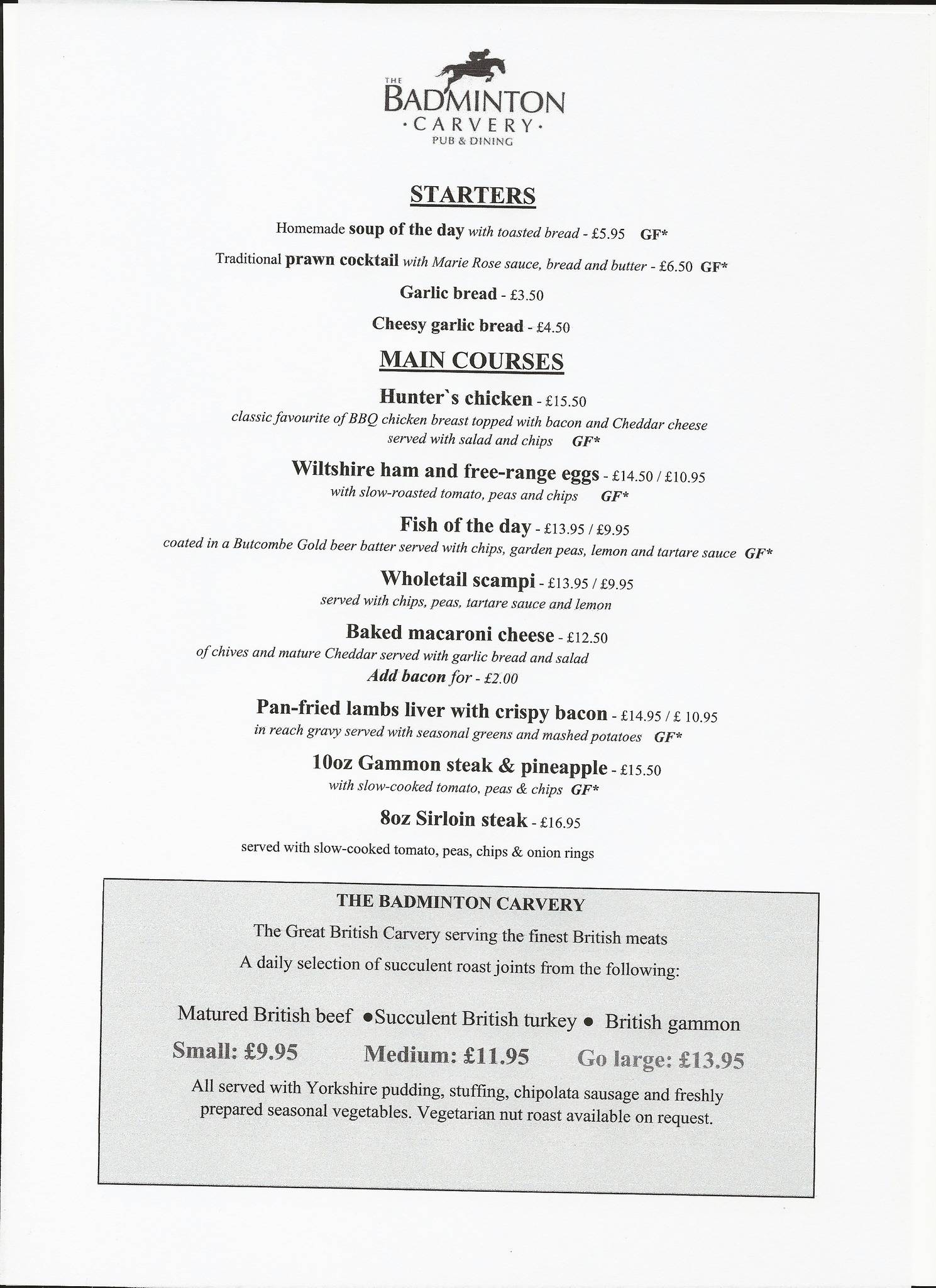Menu at The Badminton Arms pub & bar, Bristol