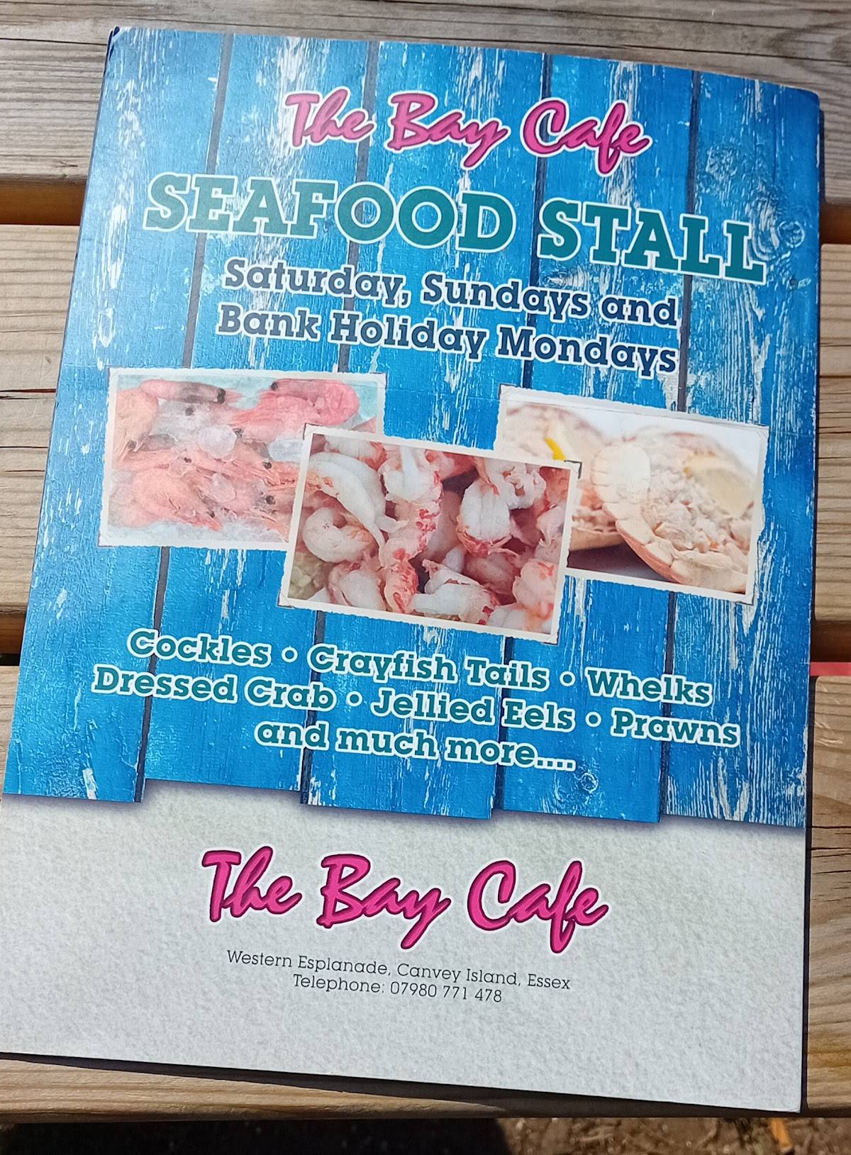 Menu at The Bay Café restaurant, Canvey Island