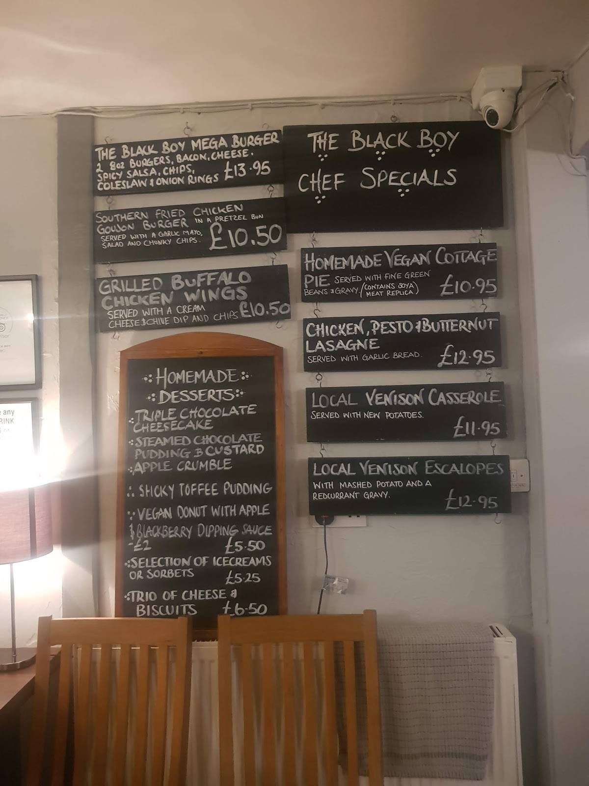 Menu at The Black Boy, Weeley pub & bar, Clacton-on-Sea