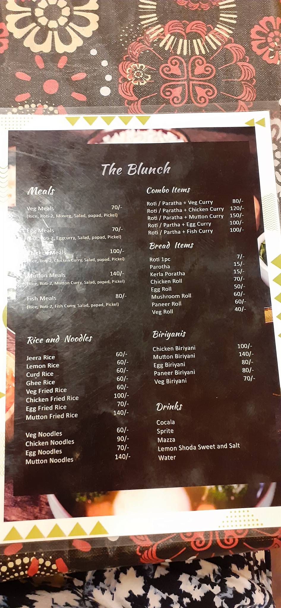 Menu at The Blunch, Bengaluru