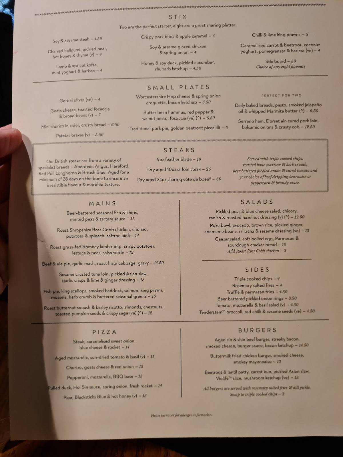 Menu at The Boat pub & bar, Solihull