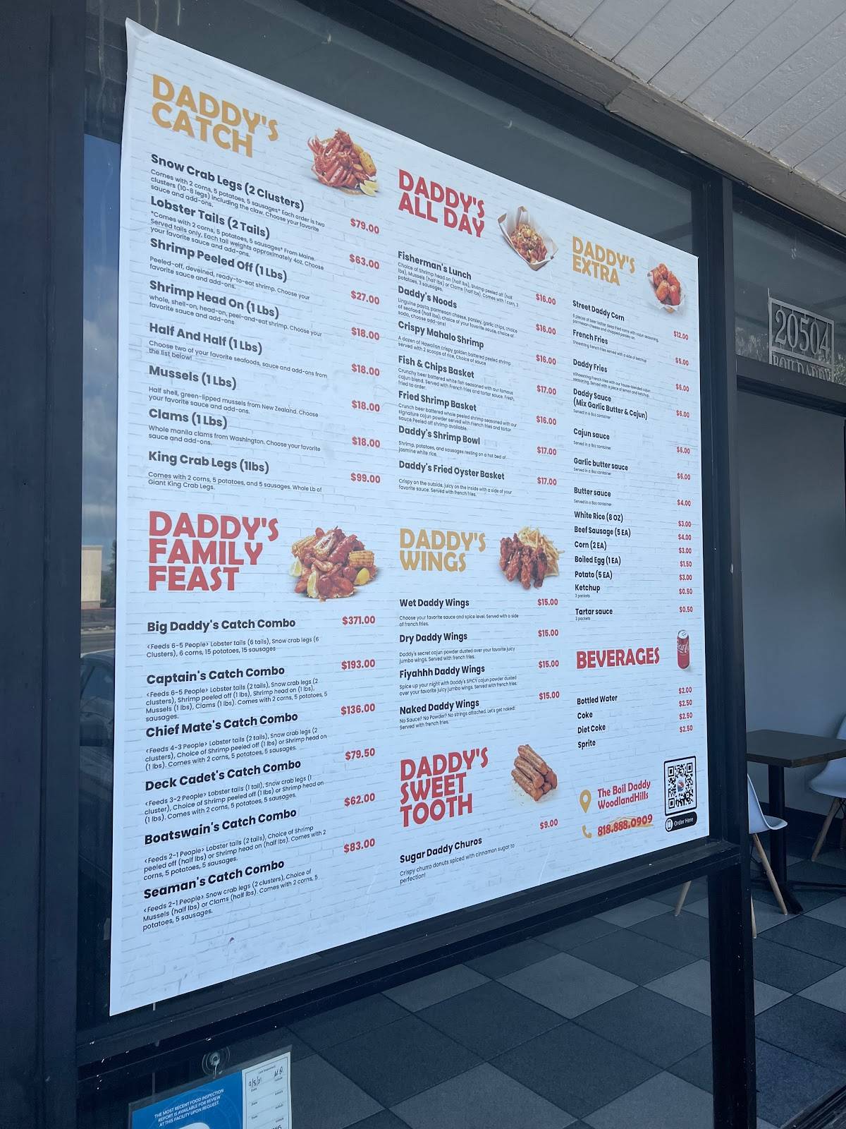 Menu at The Boil Daddy - Woodland Hills restaurant, Los Angeles