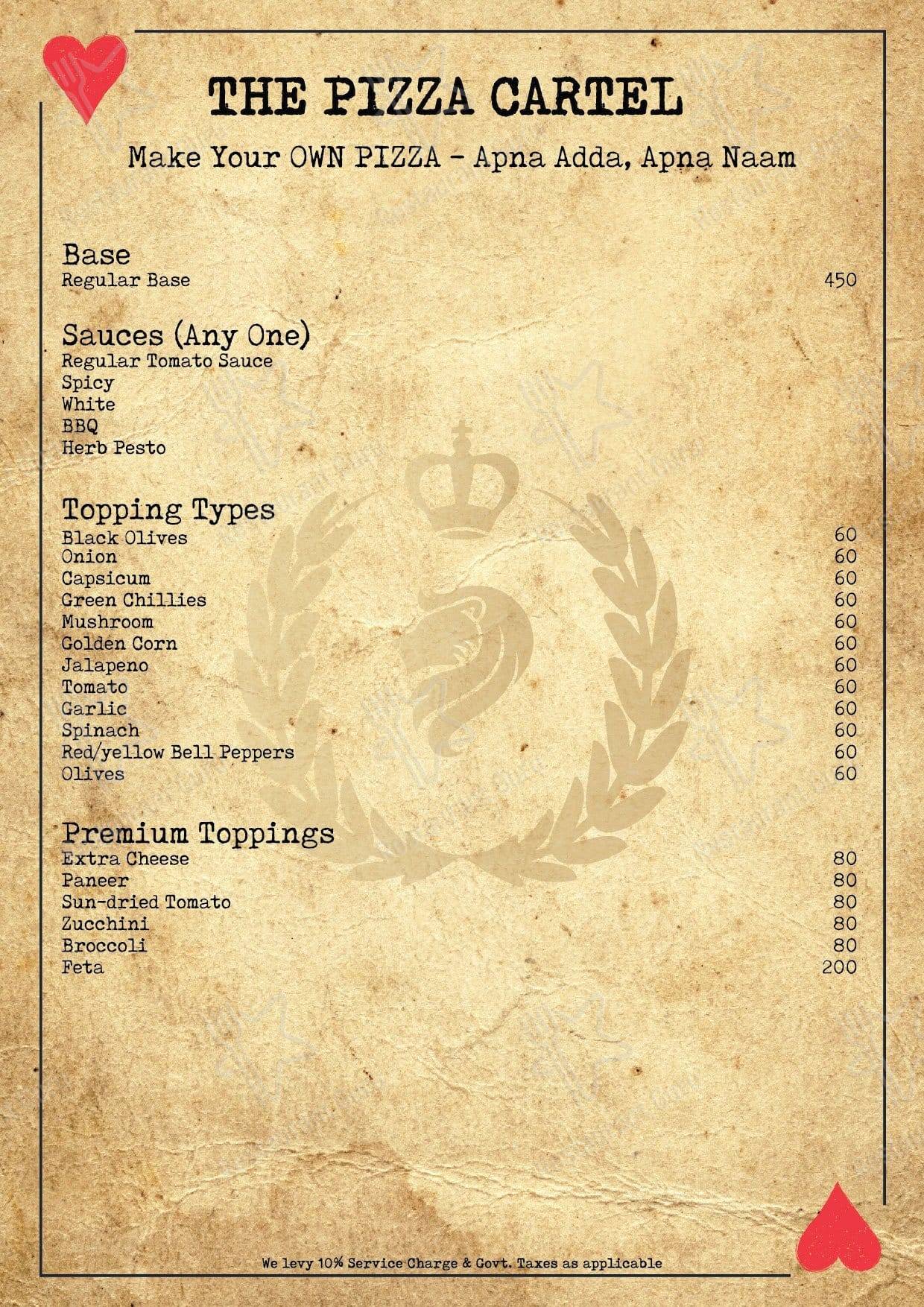 Menu at The Bombay Cartel, Mumbai, Level 2