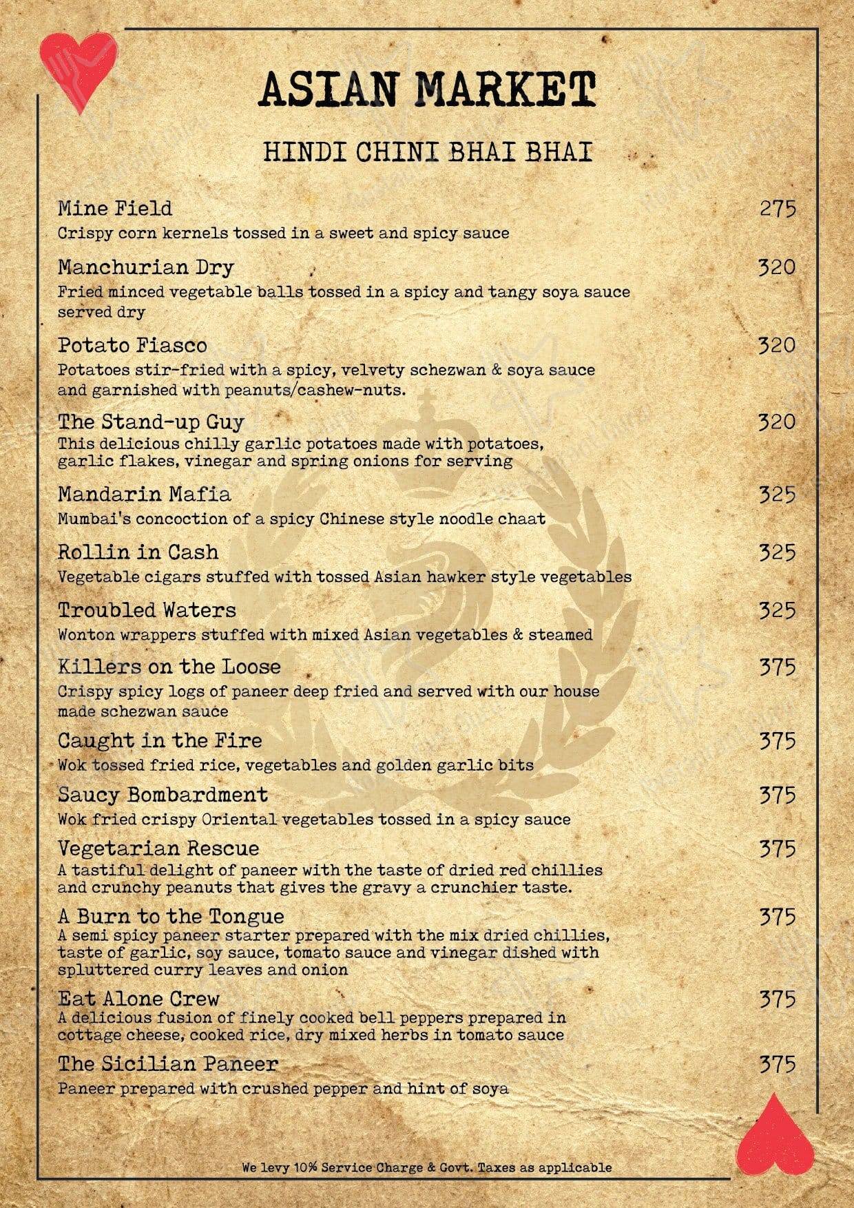 Menu at The Bombay Cartel, Mumbai, Level 2