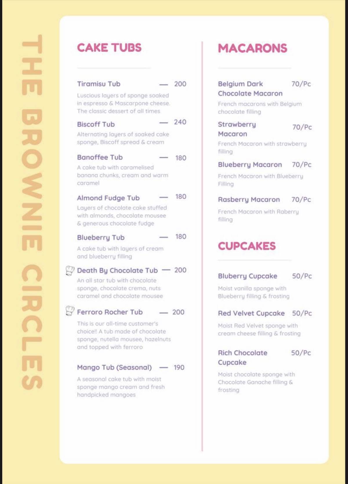 Menu at The Brownie Circles Home for the best fudge brownies and ...