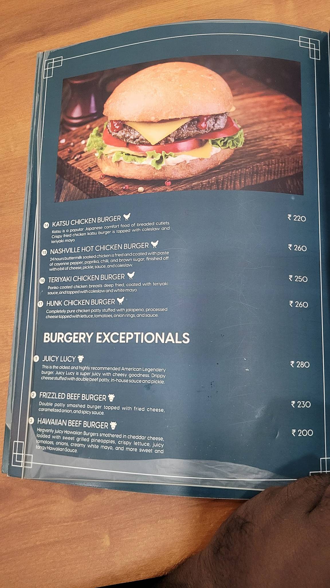Menu at The Burgery In, Kodungallur